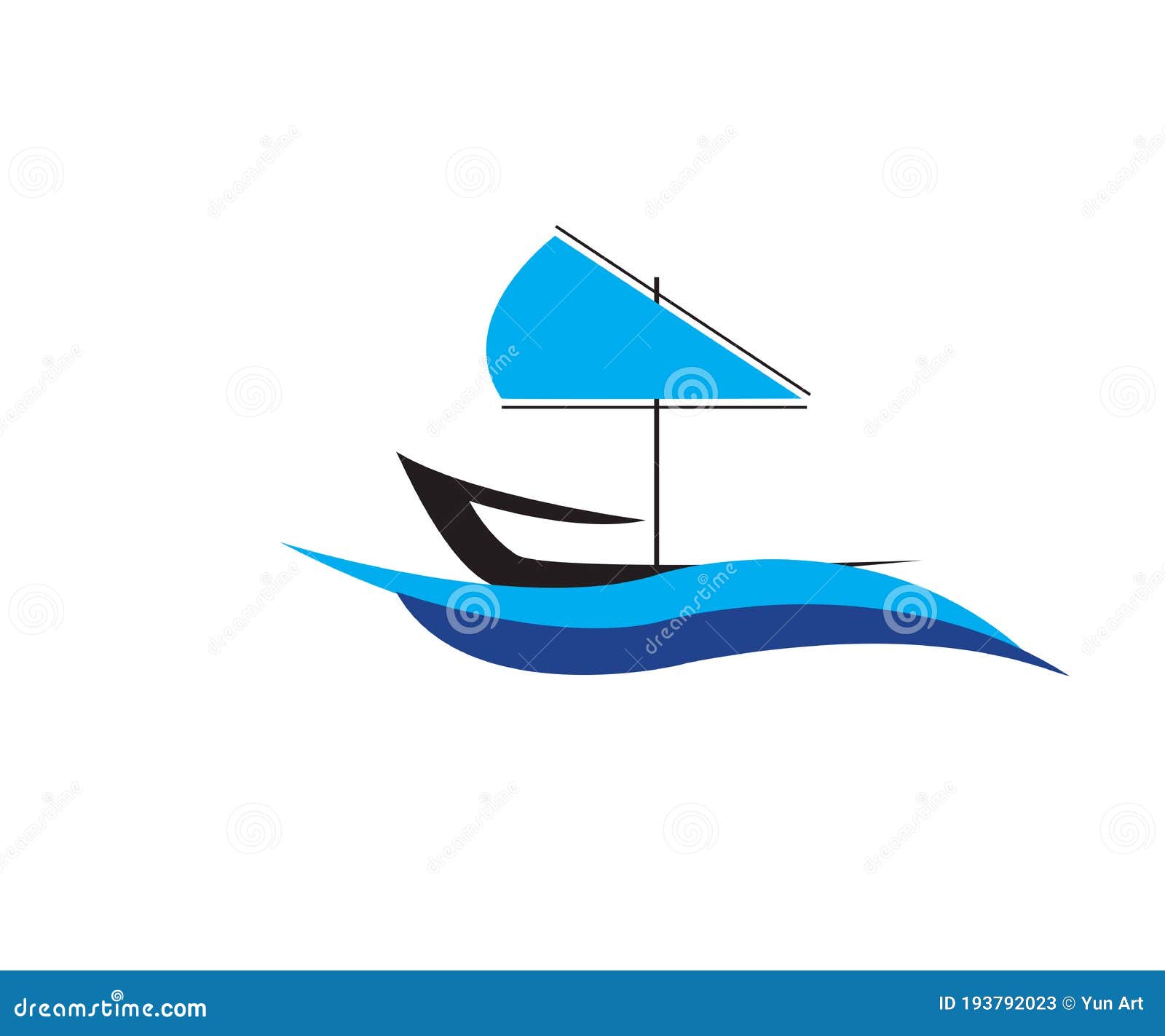 Simple Sailboat Vector Logo Design Stock Vector - Illustration of logo ...