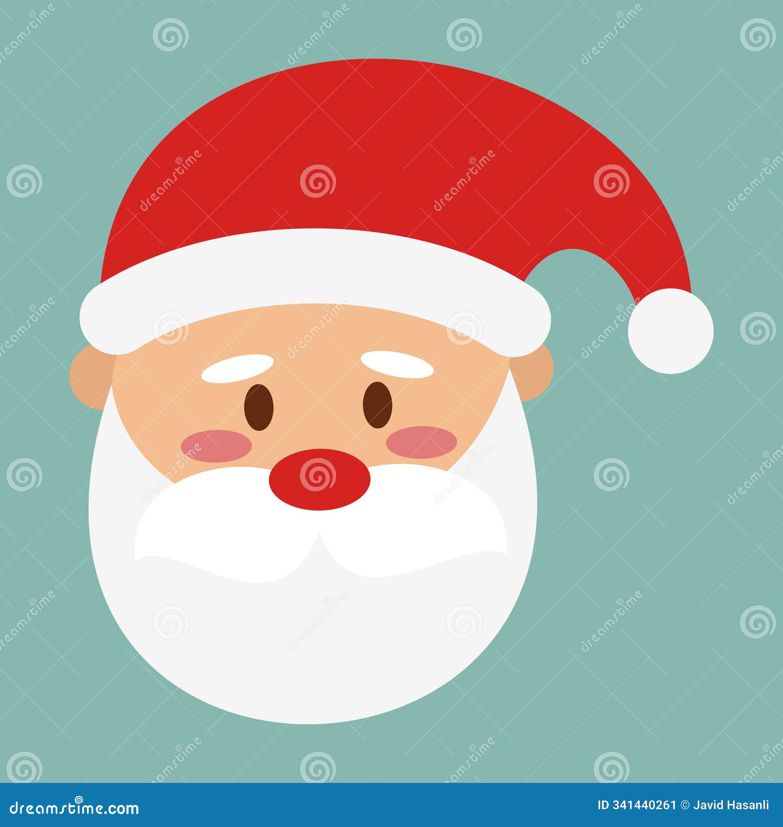 Simple Santa Claus Faces in Christmas Style Flat Illustration Stock ...