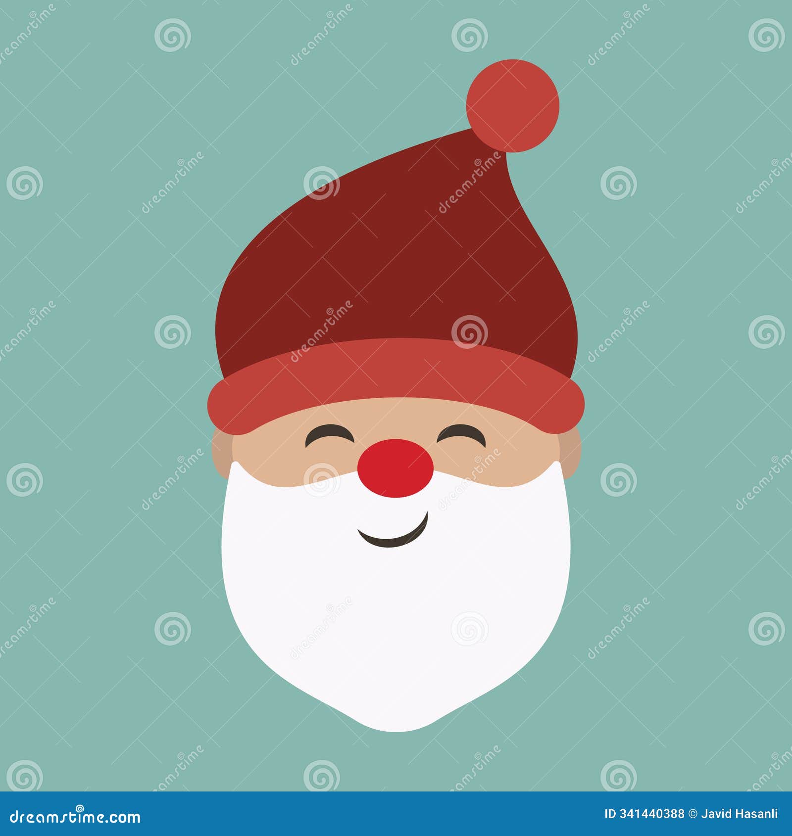 Simple Santa Claus Faces in Christmas Style Flat Illustration Stock ...