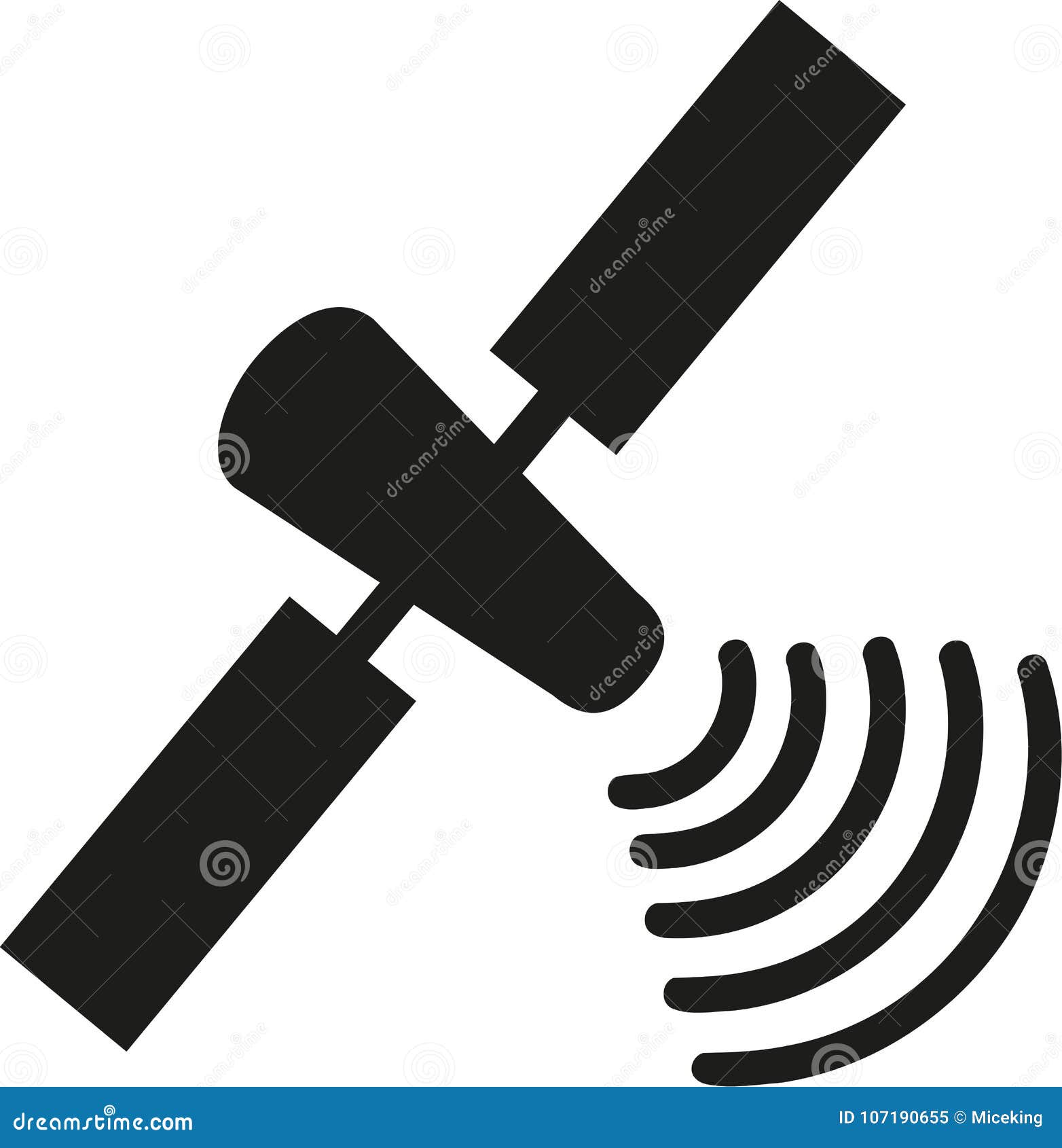 Simple satellite icon stock vector. Illustration of connection - 107190655
