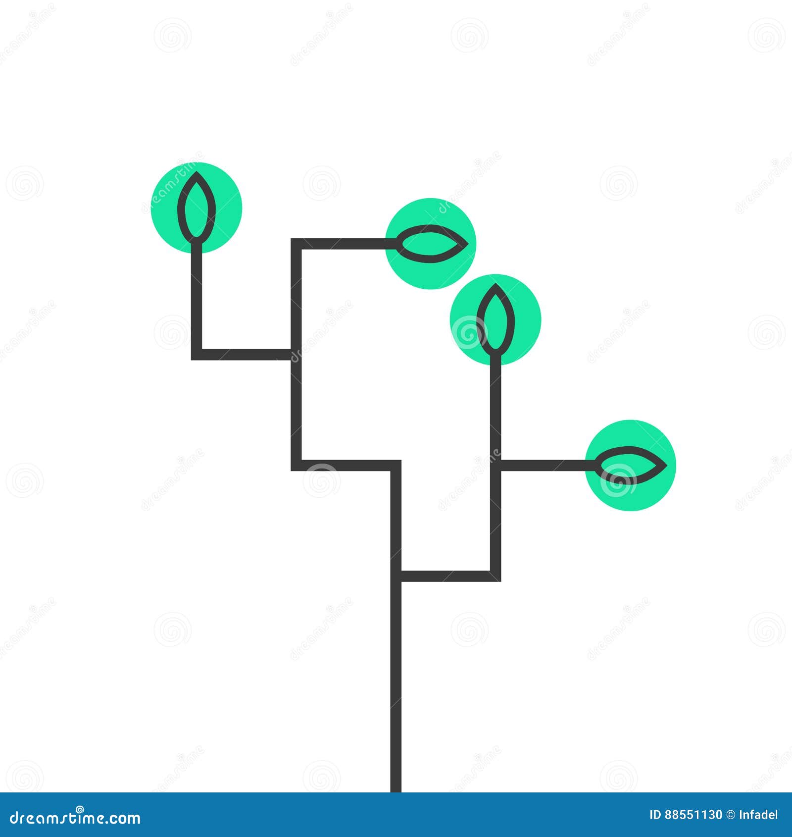 Simple schematic tree icon stock vector. Illustration of electronic ...
