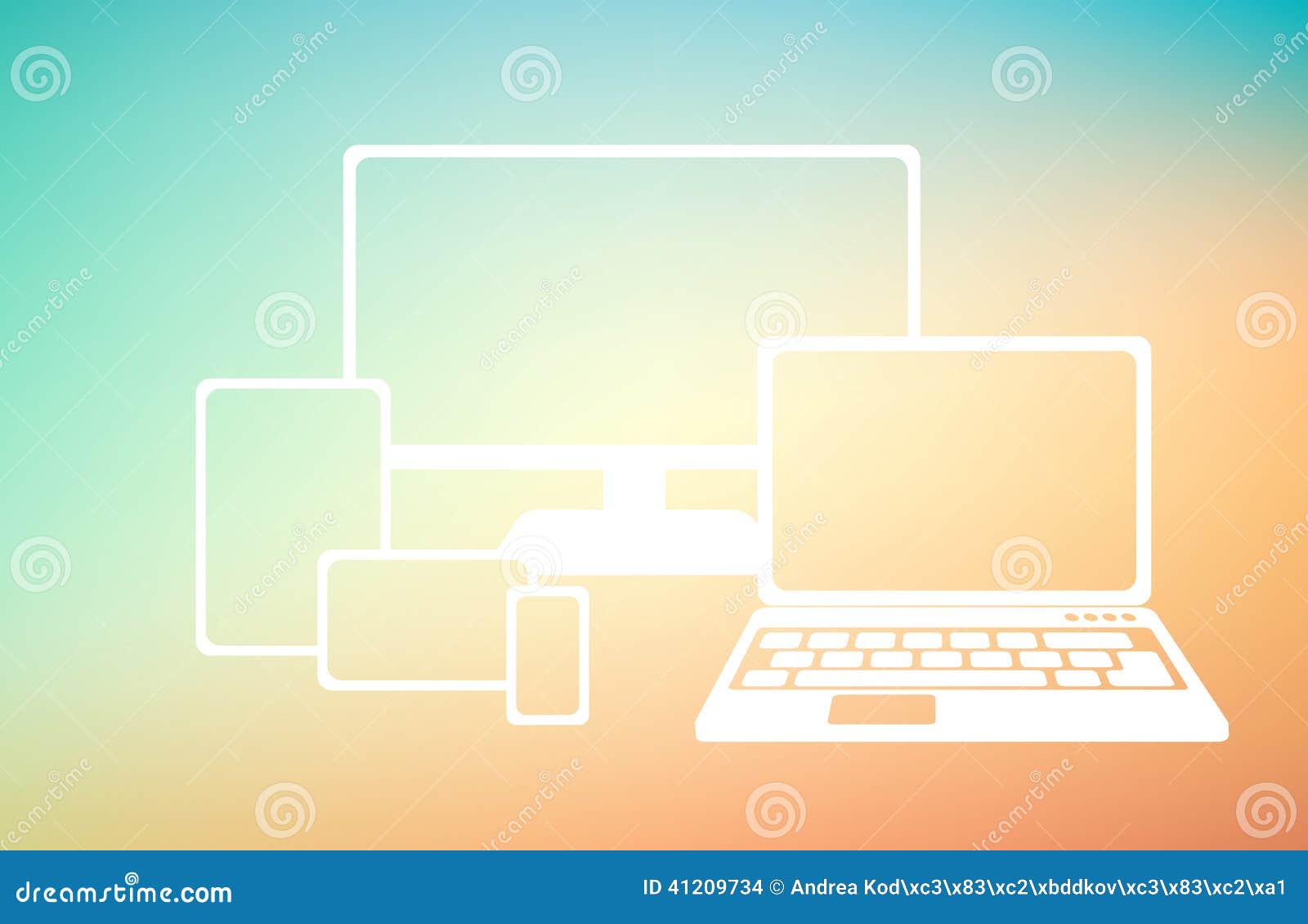 Simple Scheme of Responsive Devices, Illustration Stock Vector ...