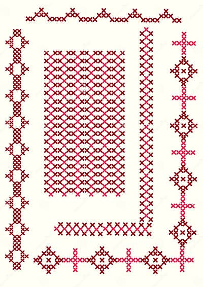 Simple Schemes for Cross Stitch Patterns Set Repeated for Beginners ...