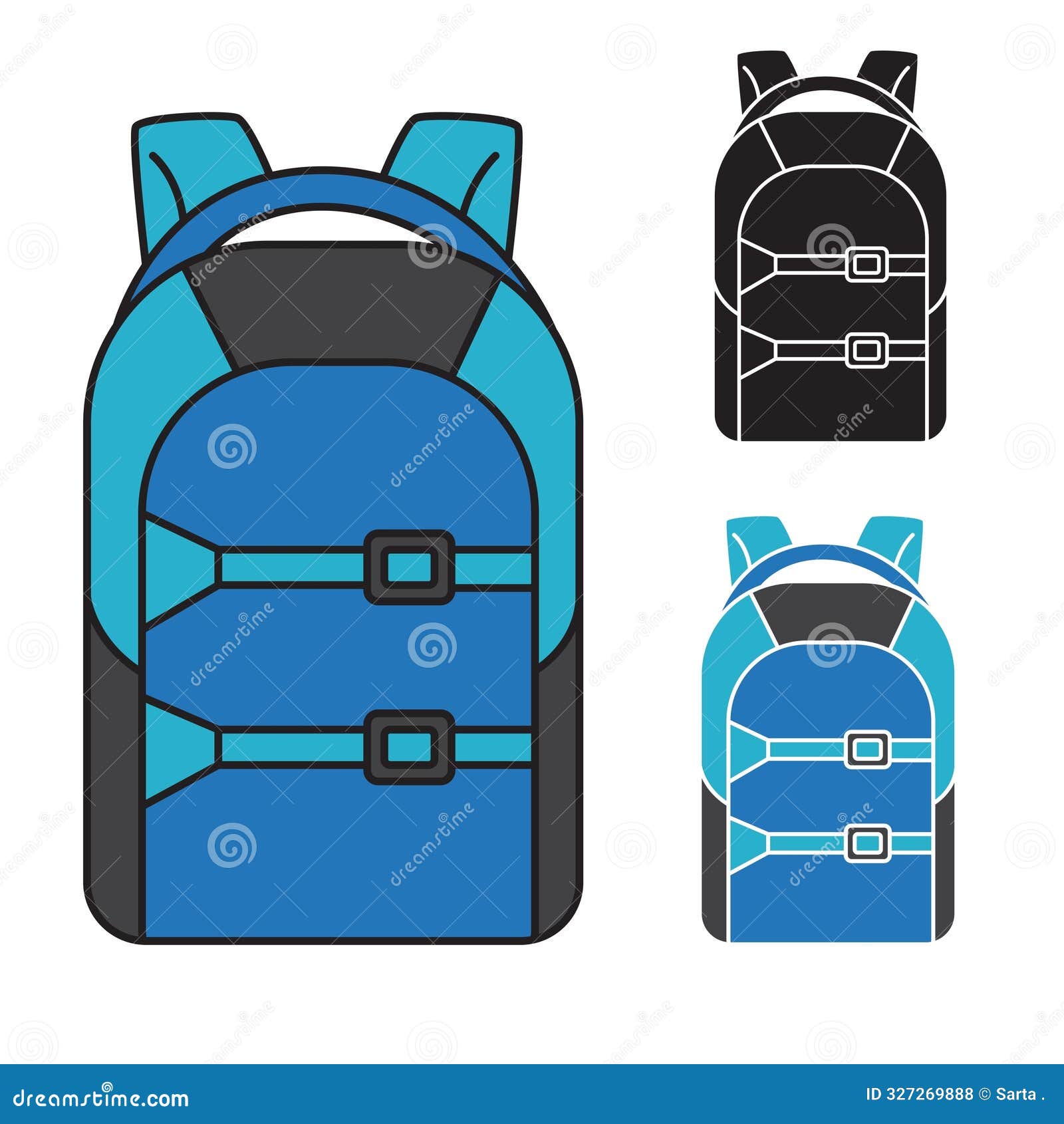 Simple School Backpack Icon Template 01 Stock Illustration ...