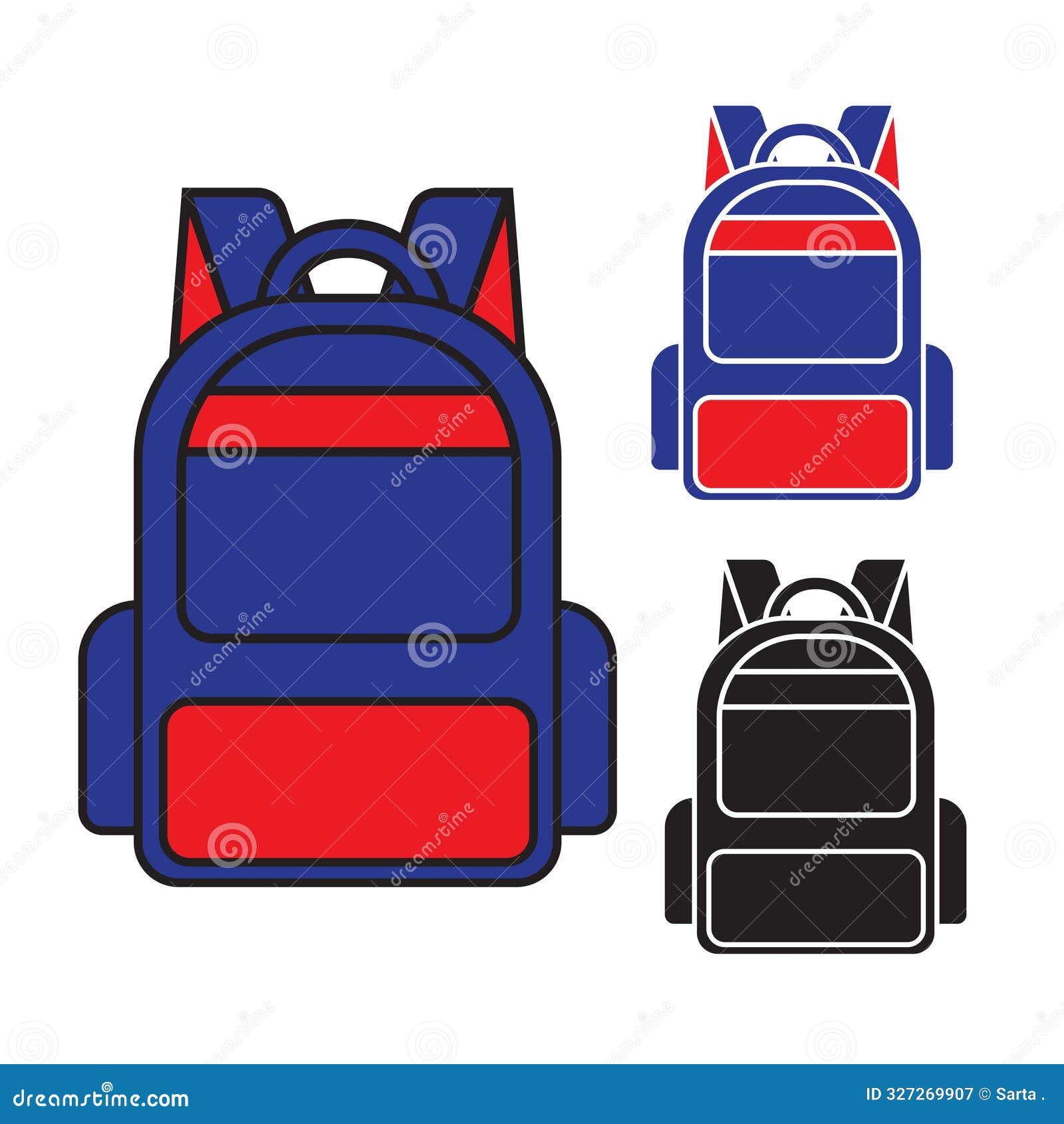 Simple School Backpack Icon Template 05 Stock Illustration ...