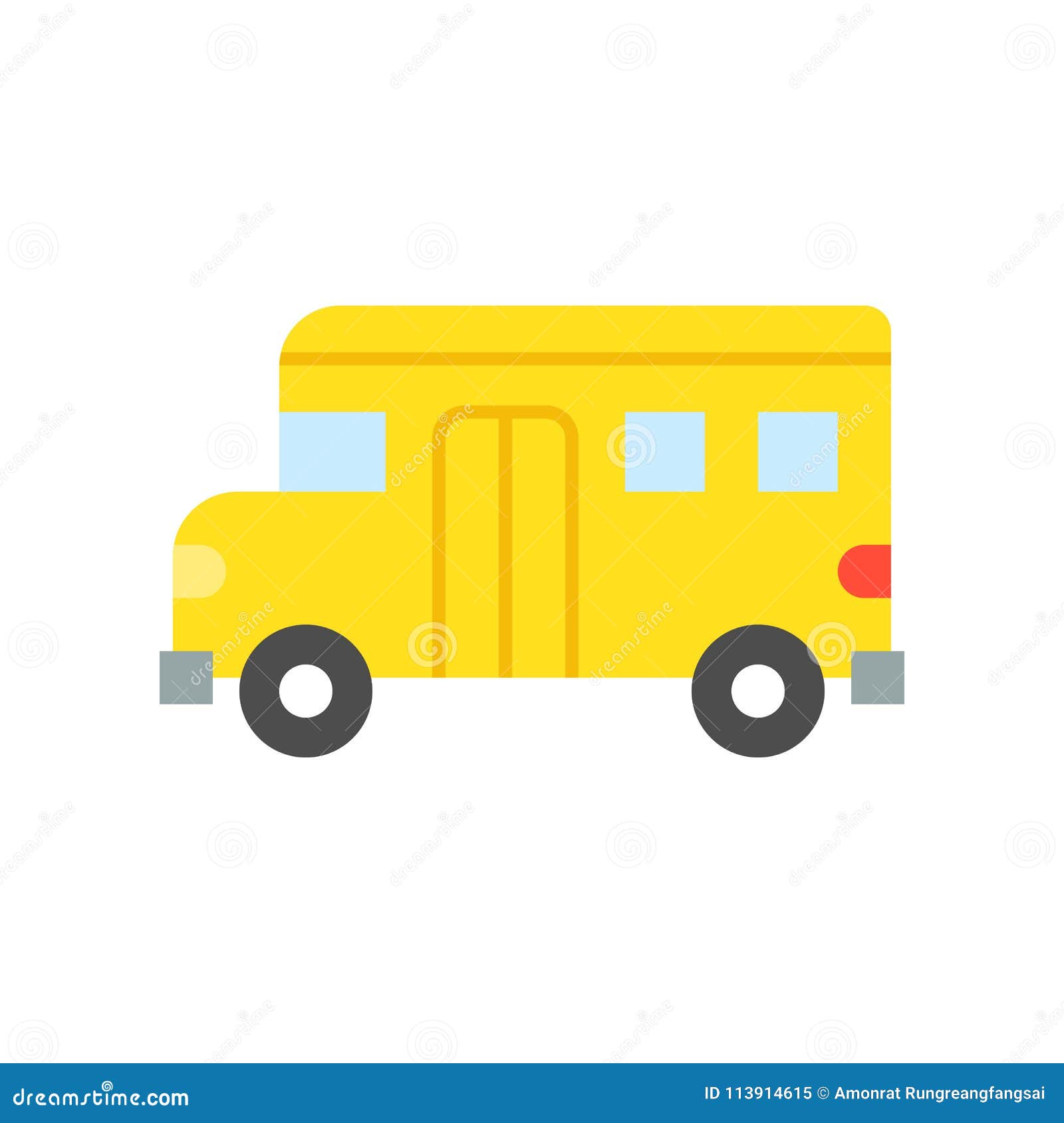 Simple School Bus, Transportation Icon Stock Vector - Illustration of ...