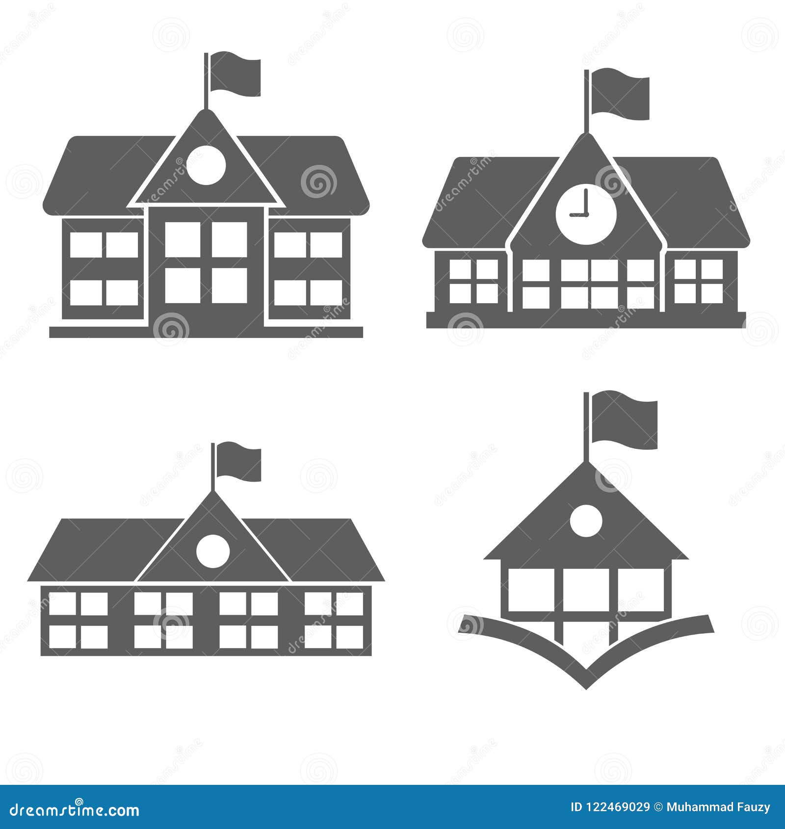 Simple School Icon Isolated on White Stock Vector - Illustration of ...