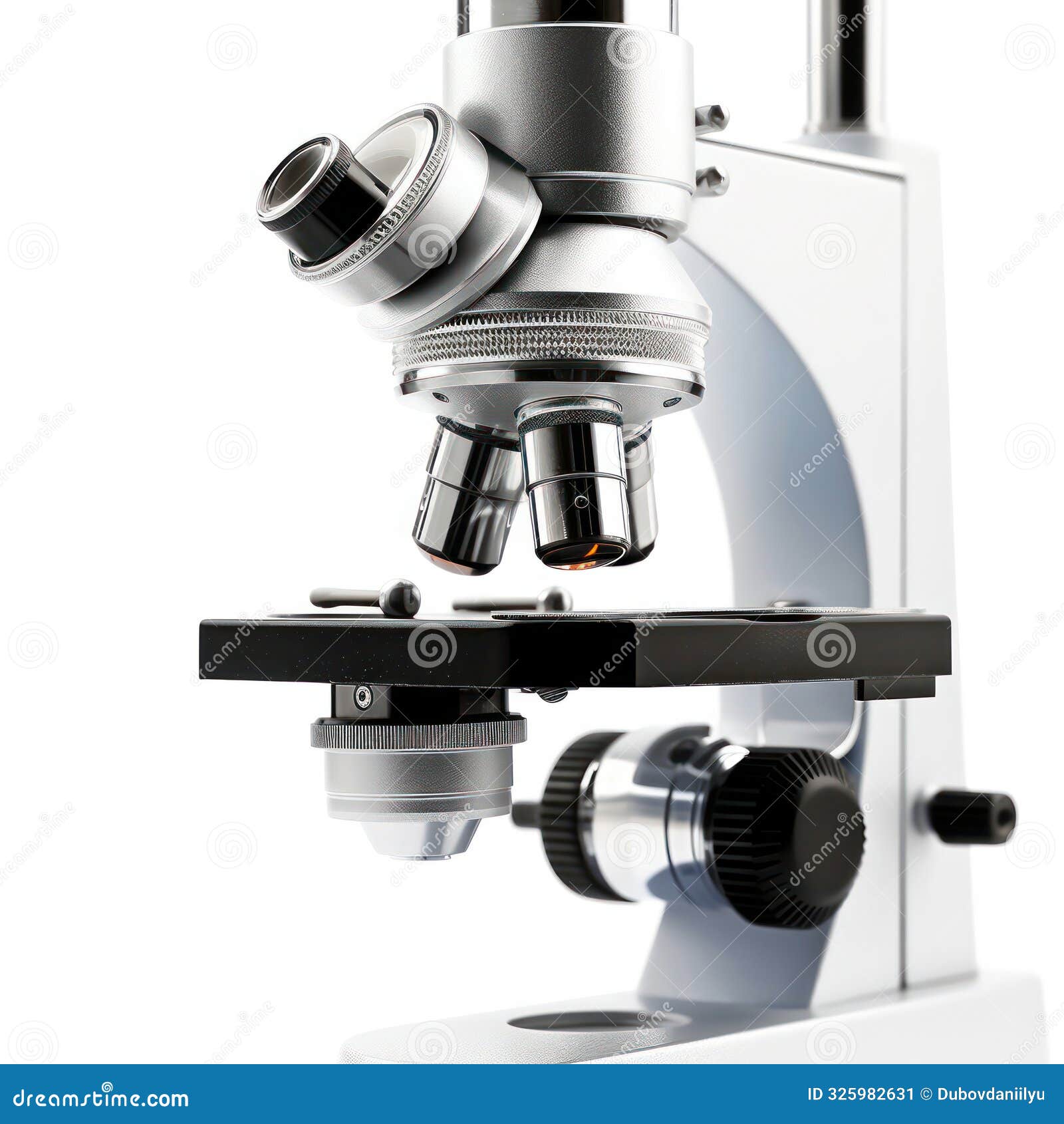 Simple Scientific Microscope Isolated on White Background Stock ...