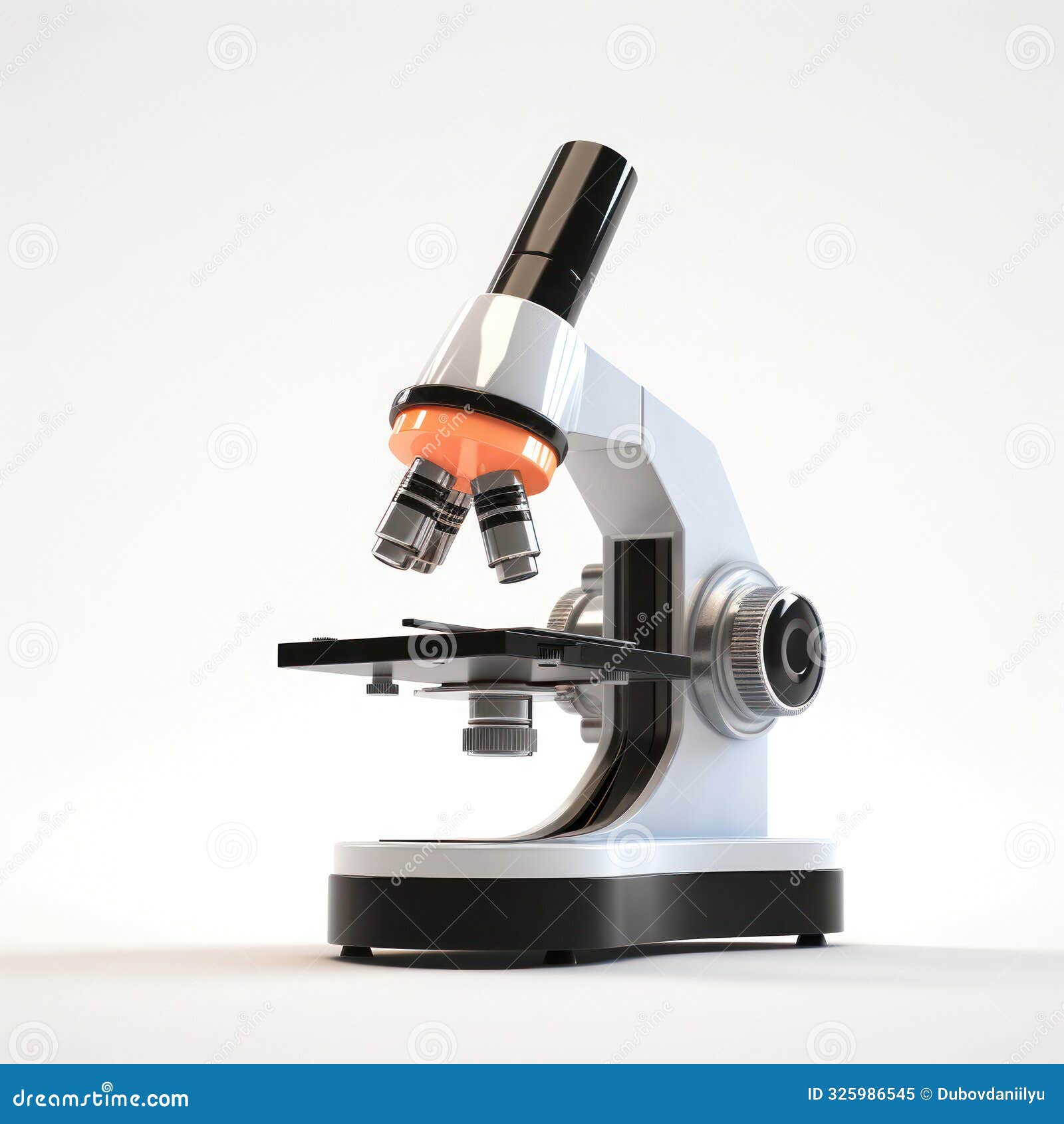 Simple Scientific Microscope Isolated on White Background Stock ...