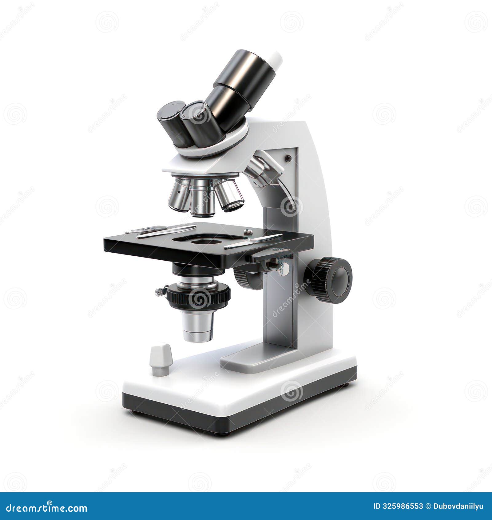 Simple Scientific Microscope Isolated On White Background Stock Image ...