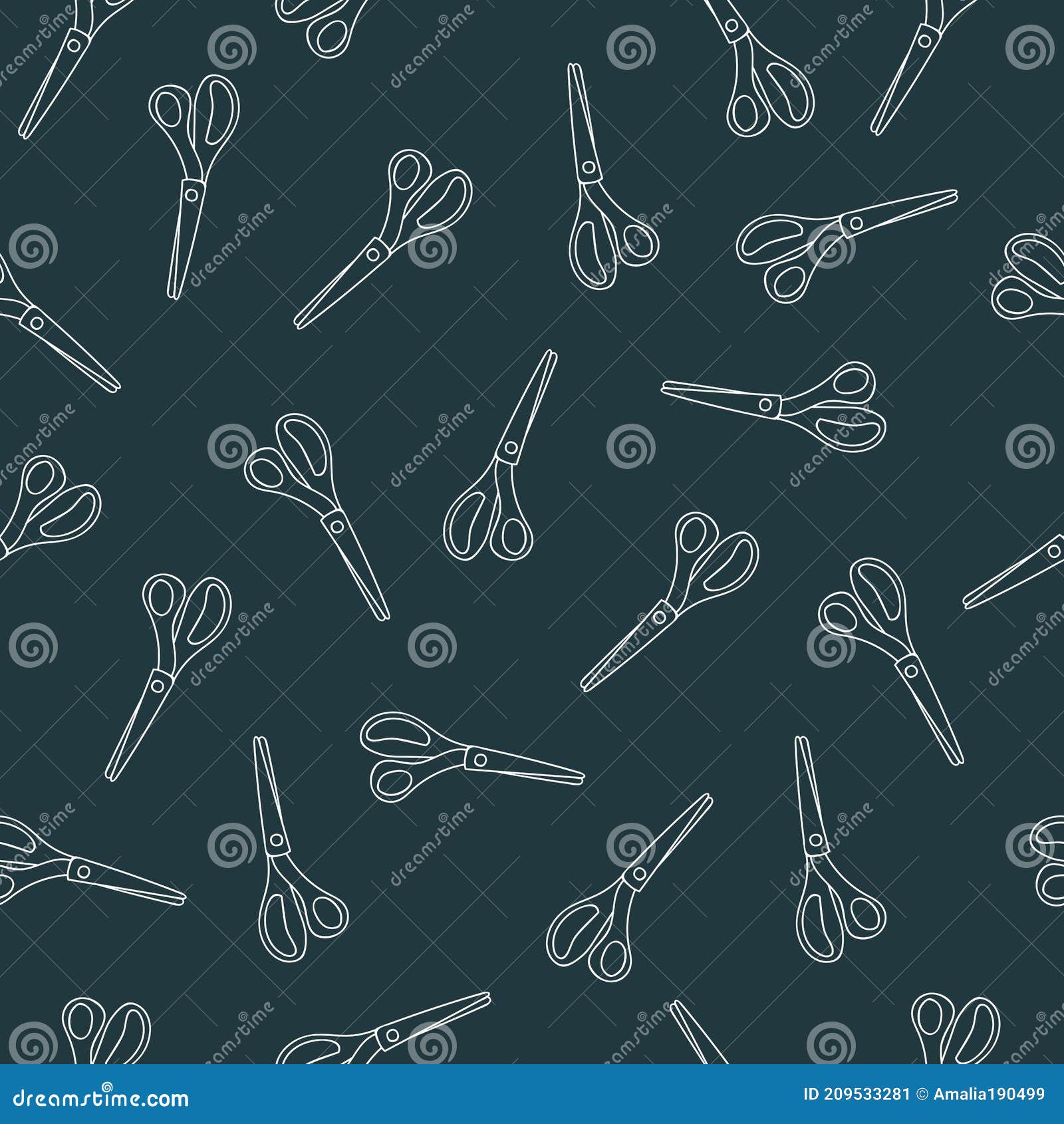 Simple Scissor Doodle Repeat Pattern Design Stock Vector - Illustration ...