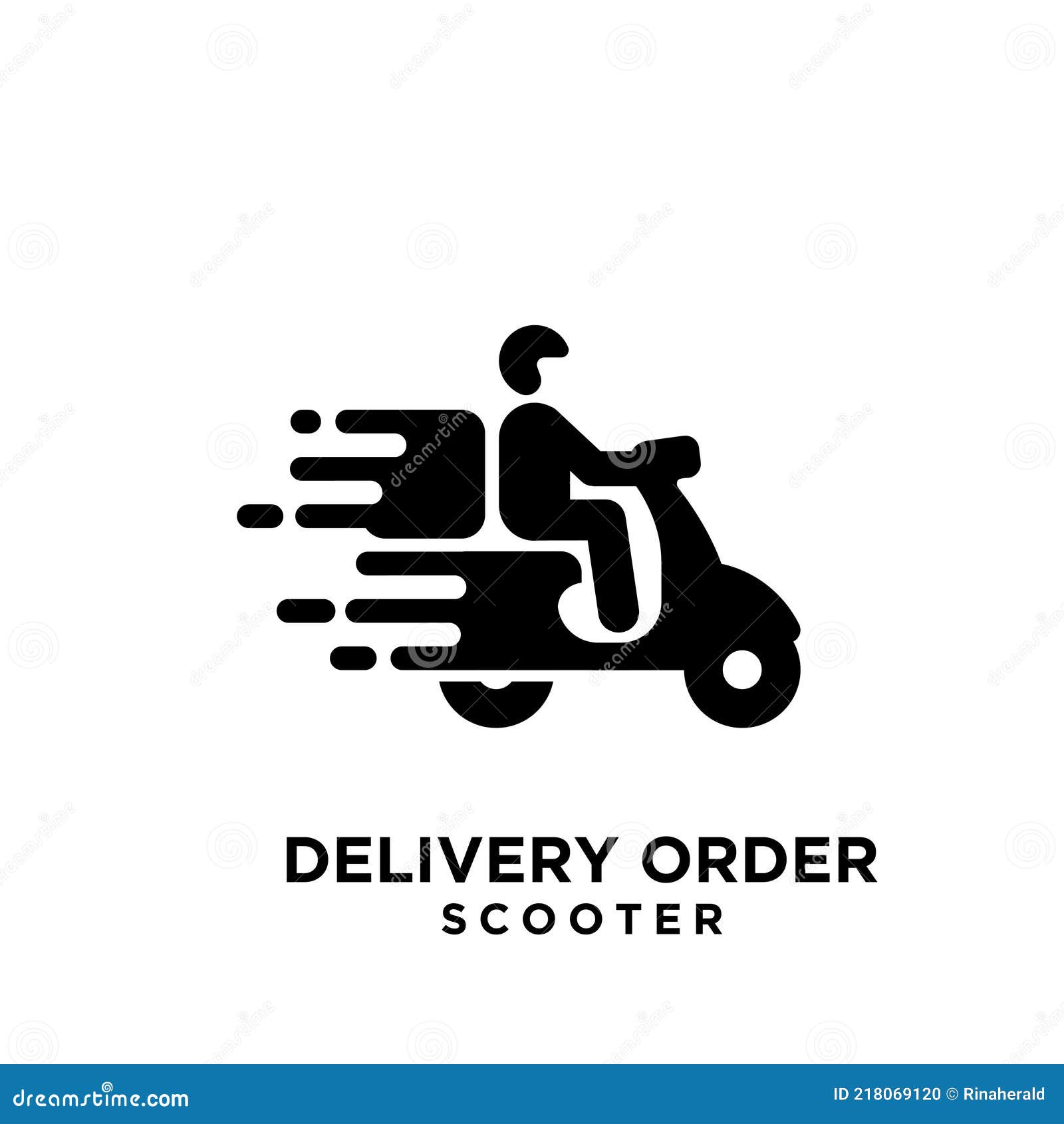 Simple Scooter Delivery Courier Black Logo Icon Design Stock Vector ...