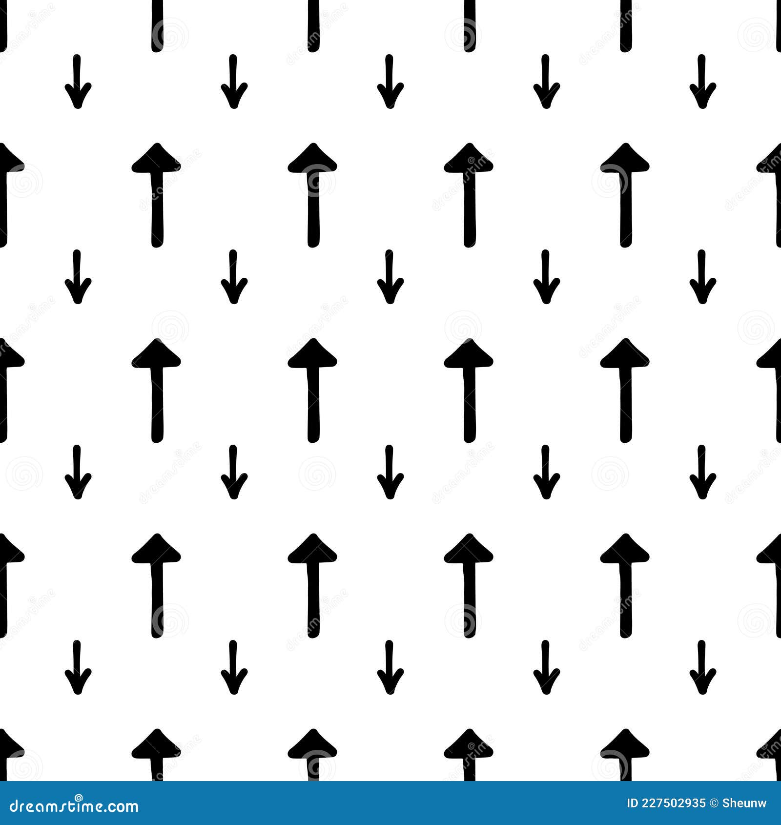 Simple Seamless Arrow Pattern - Doodle Style. Hand Drawn Design ...