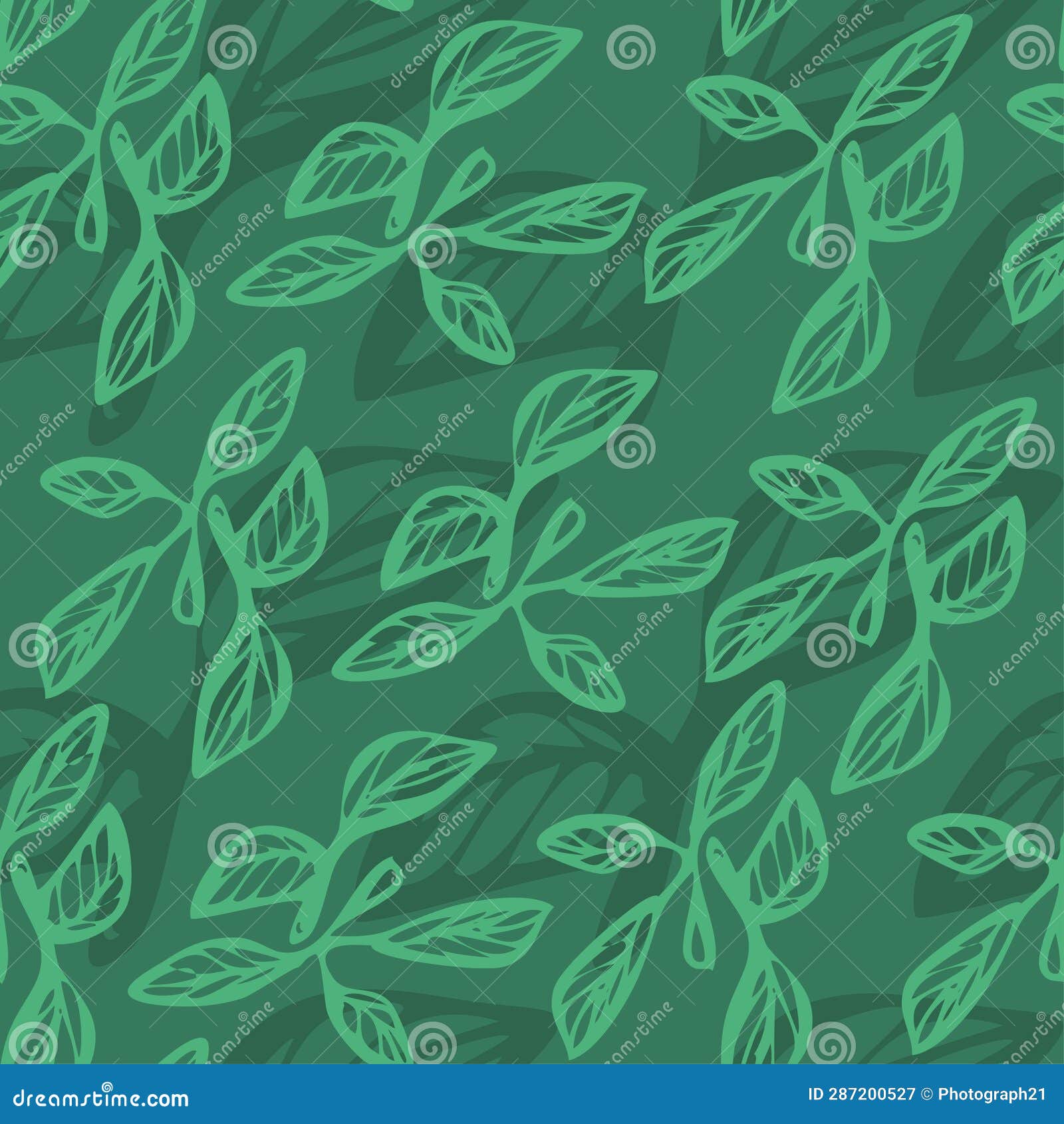 Simple Seamless Background in Nature Style Green. Stock Vector ...