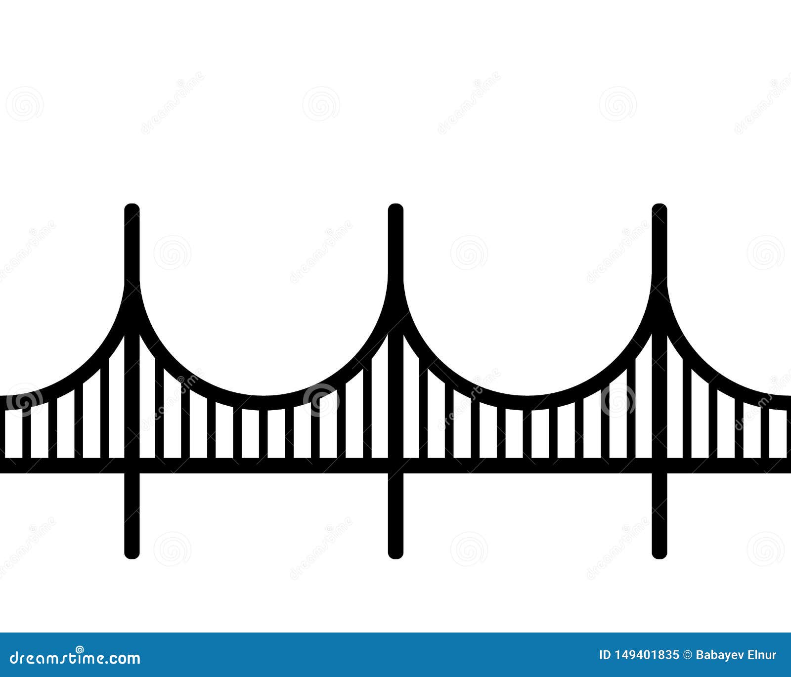 Simple Seamless Bridge Illustration on White Baskground. Eps10 Stock ...