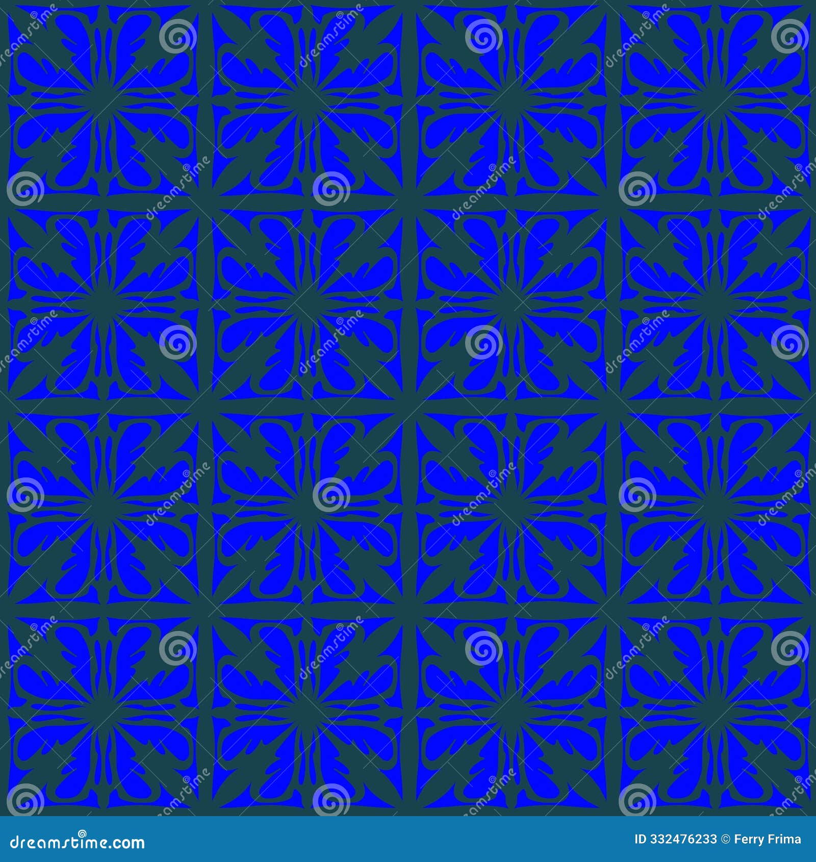 Simple Seamless Geometric Pattern of Repeated Shapes with Blue on ...