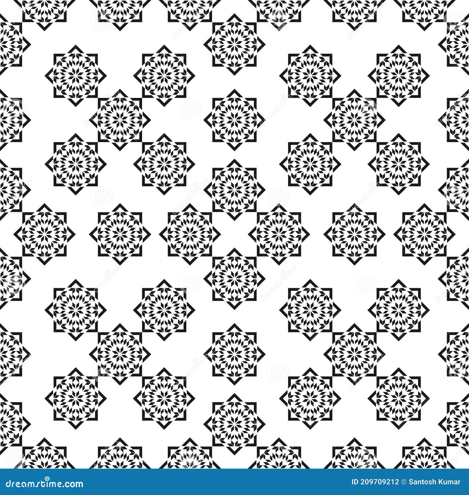 Simple Seamless Geometric Vector Background, Simple Black and White ...