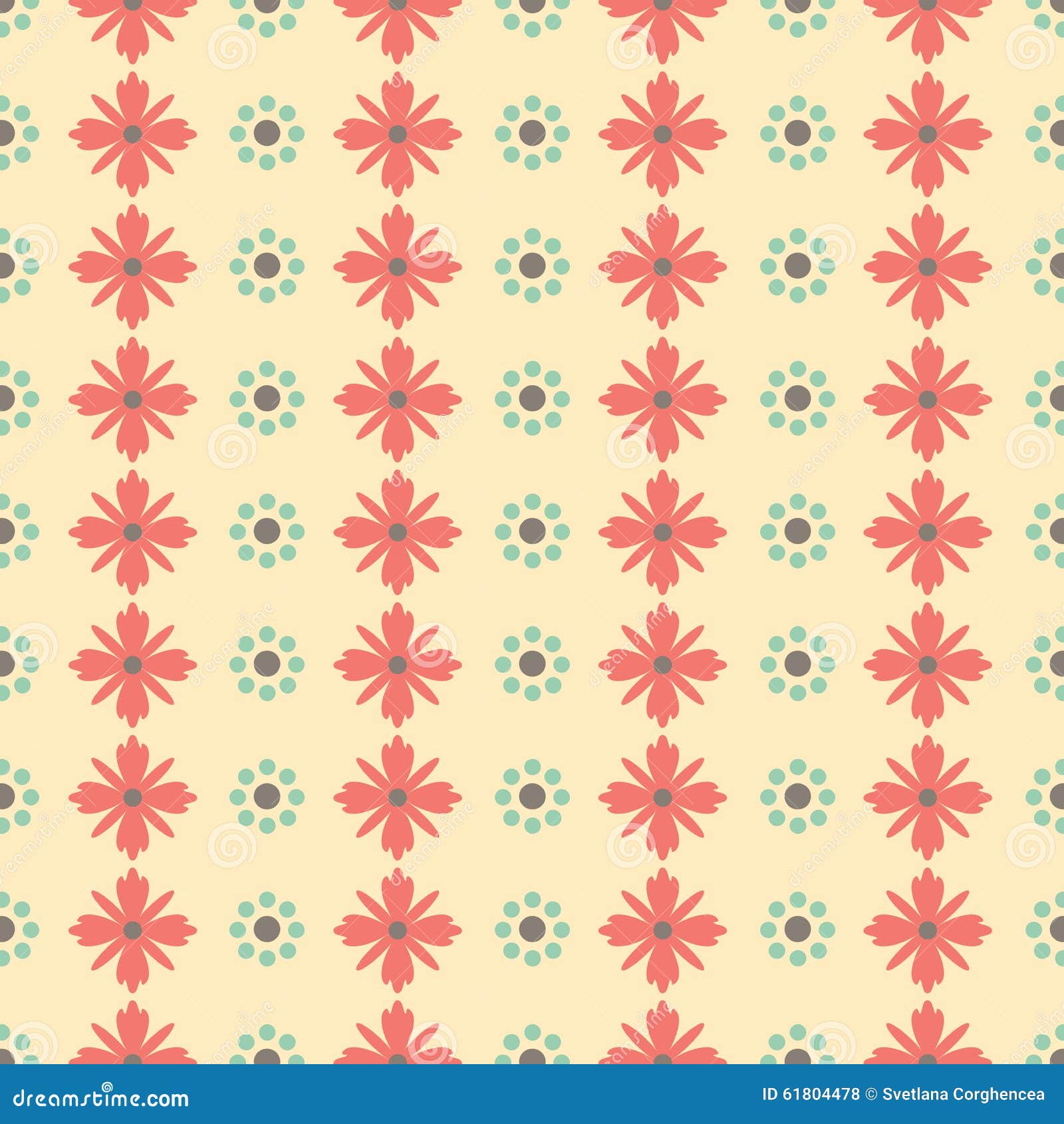 Simple Seamless Minimalistic Floral Pattern Stock Vector - Illustration ...