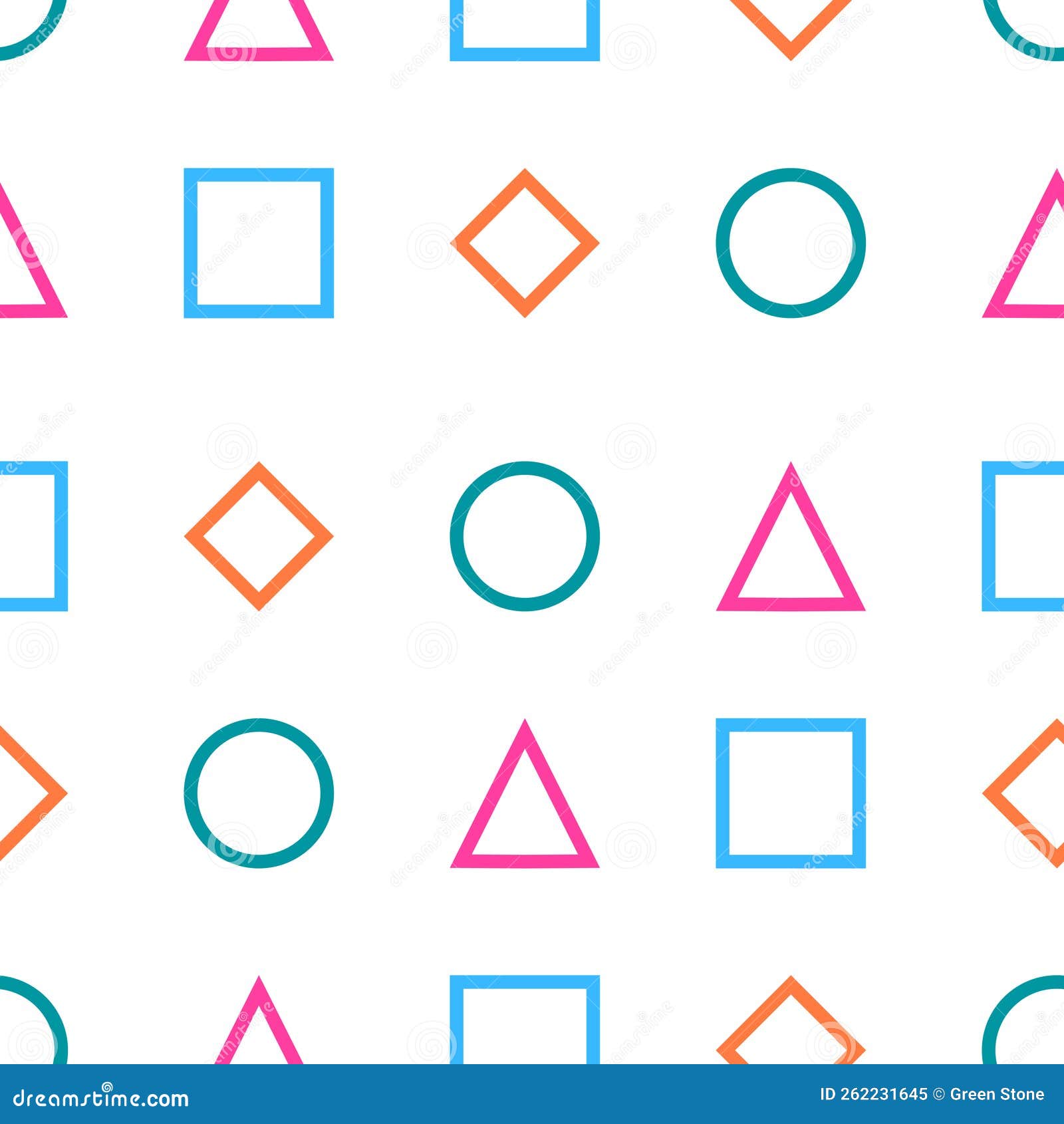 Simple Seamless Pattern Background in 4 Shapes Stock Illustration ...