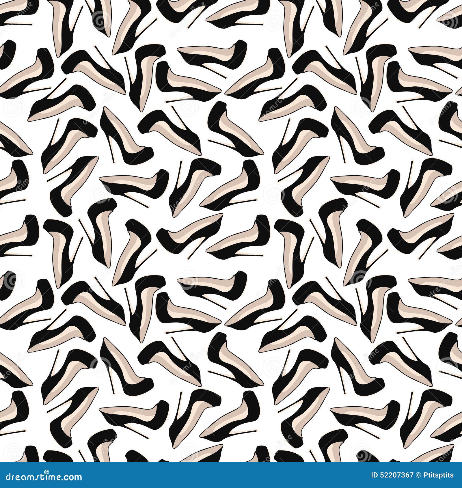 Simple Seamless Pattern of Black Shoes on a Very Large Heel Stock ...