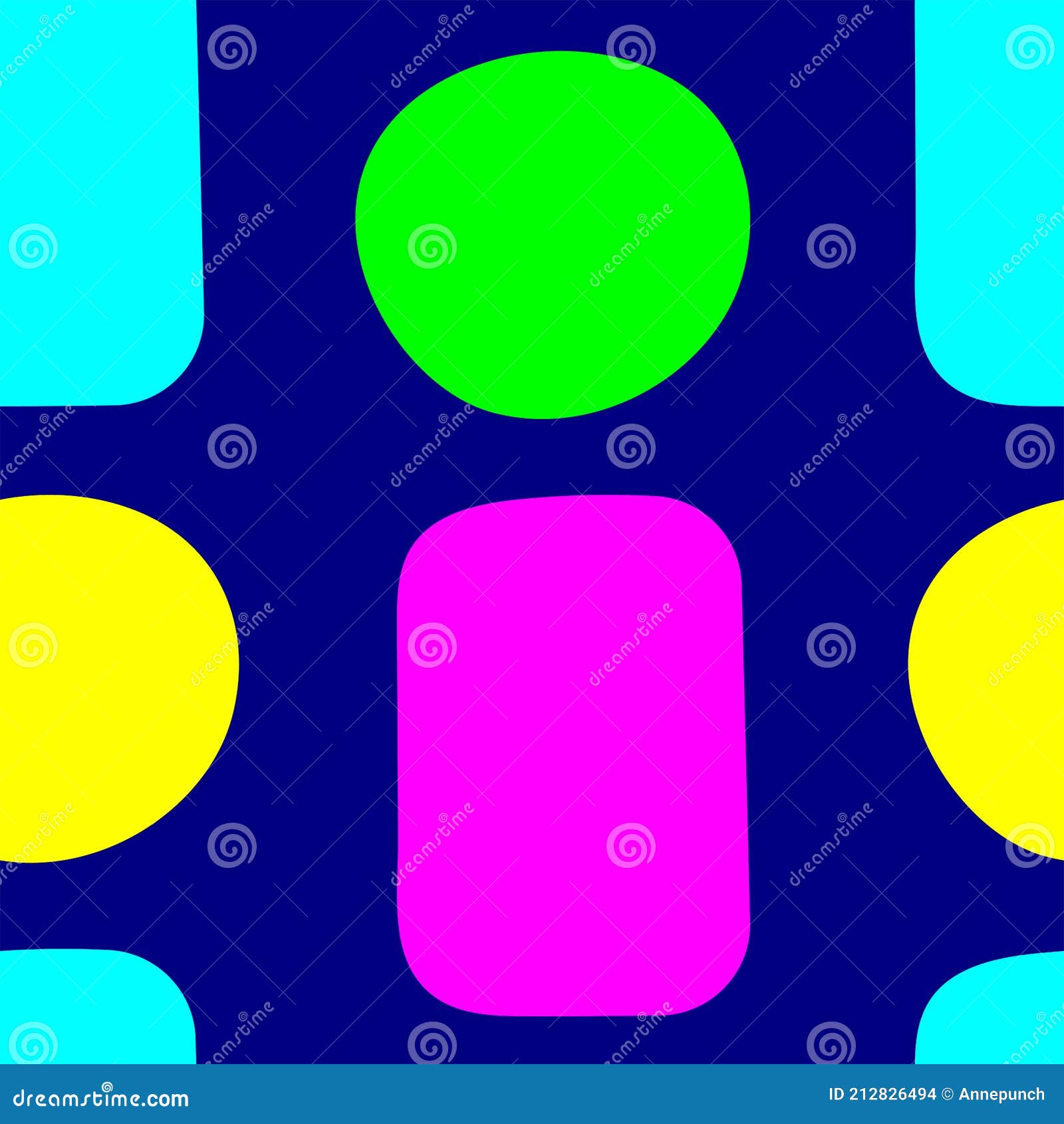 Simple Seamless Pattern with Colorful Circles and Rectangles Drawn by ...