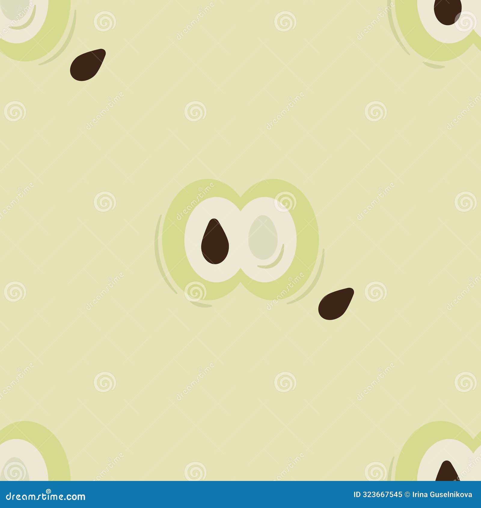 Simple Seamless Pattern with Cut Apple. Bright Vector Illustration for ...