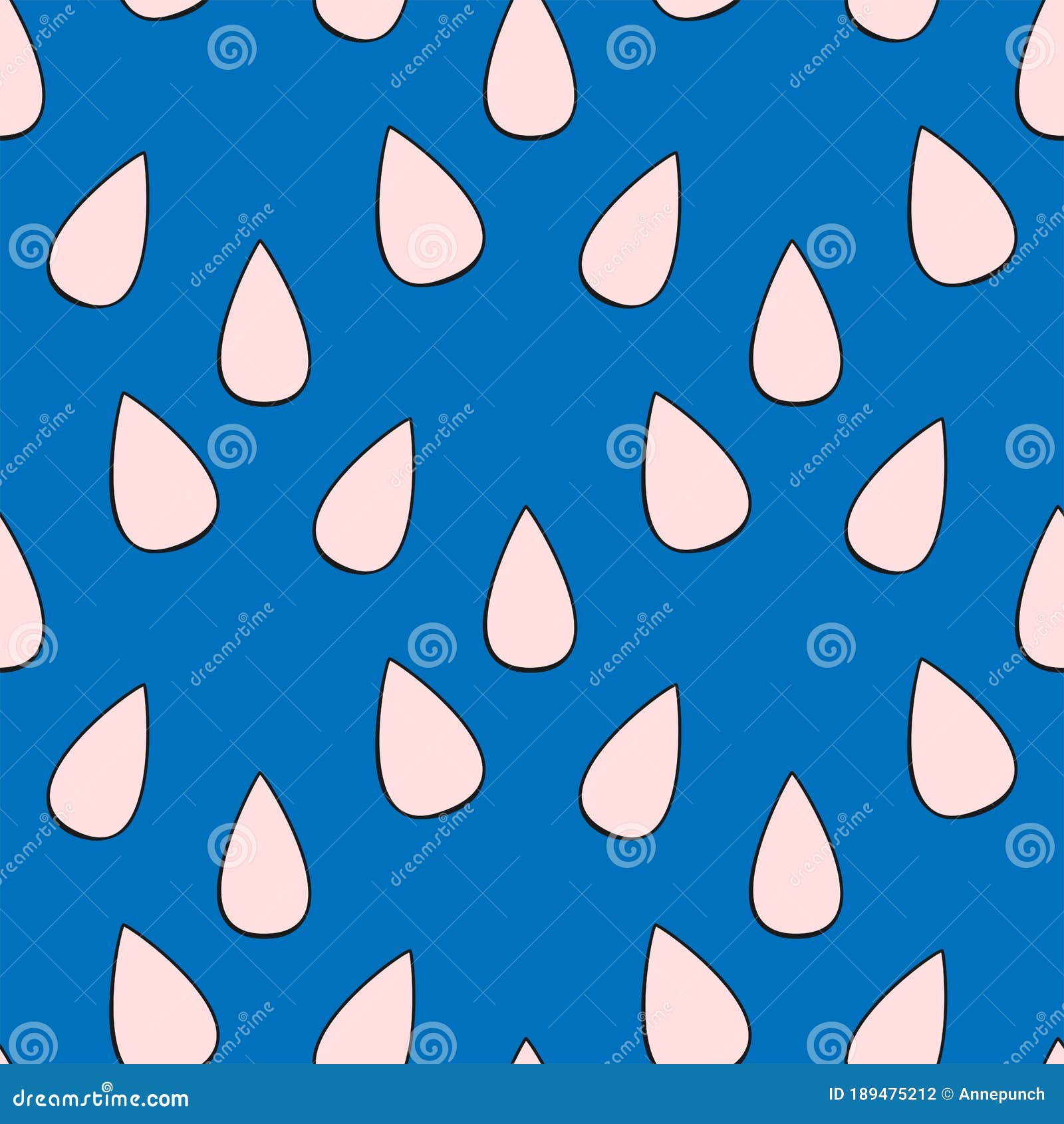 Simple Seamless Pattern with Drops. Repeating Print with Raindrops ...