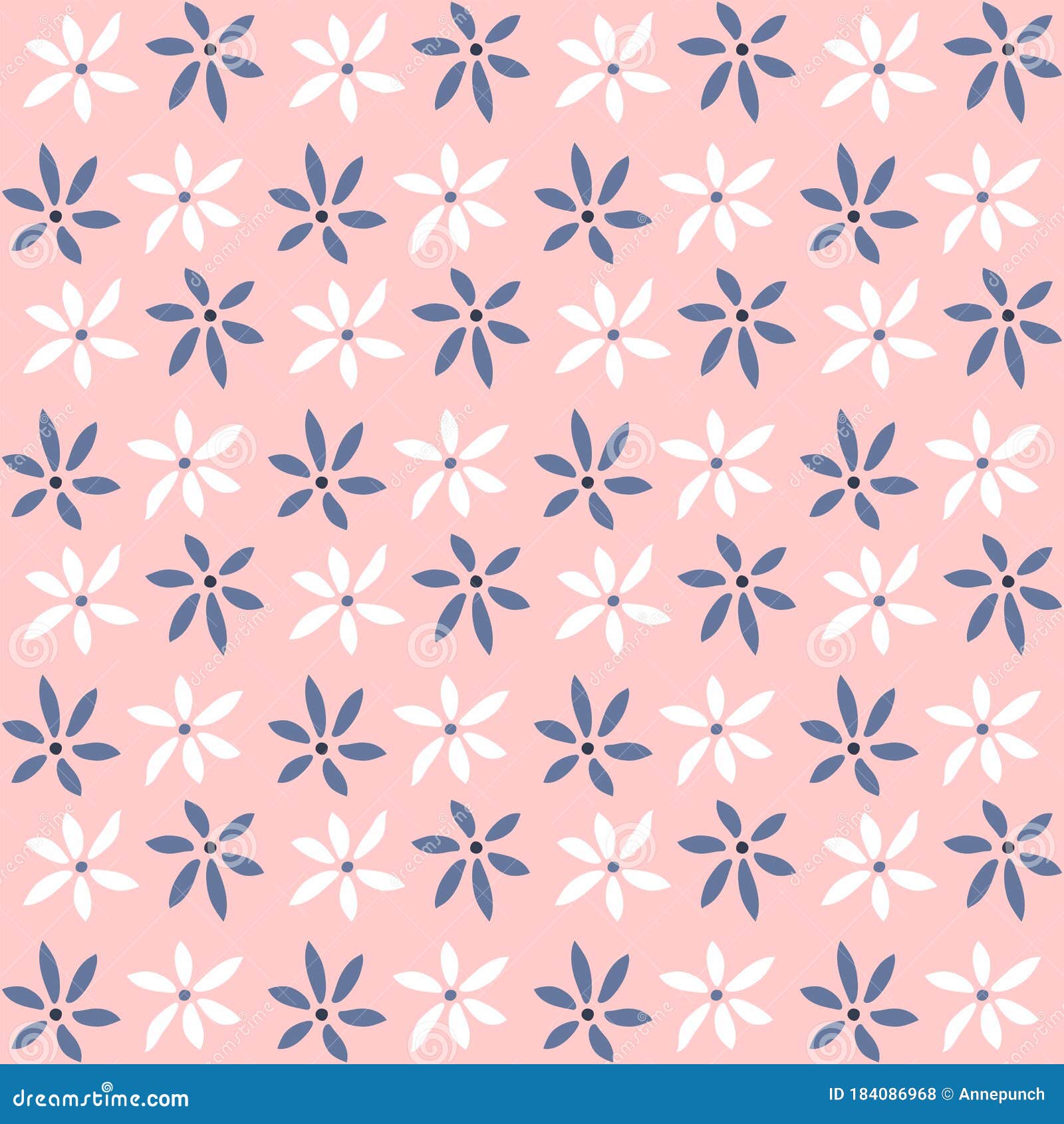 Simple Seamless Pattern with Flowers. Girly Floral Print Stock Vector ...
