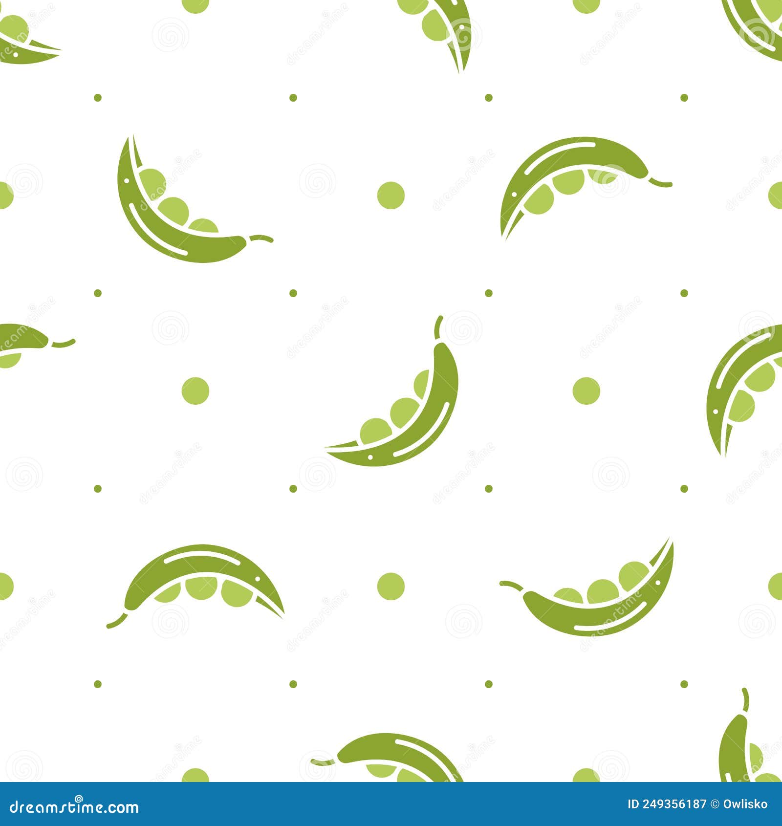 Simple Seamless Pattern of Green Peas Vegetables Stock Vector ...