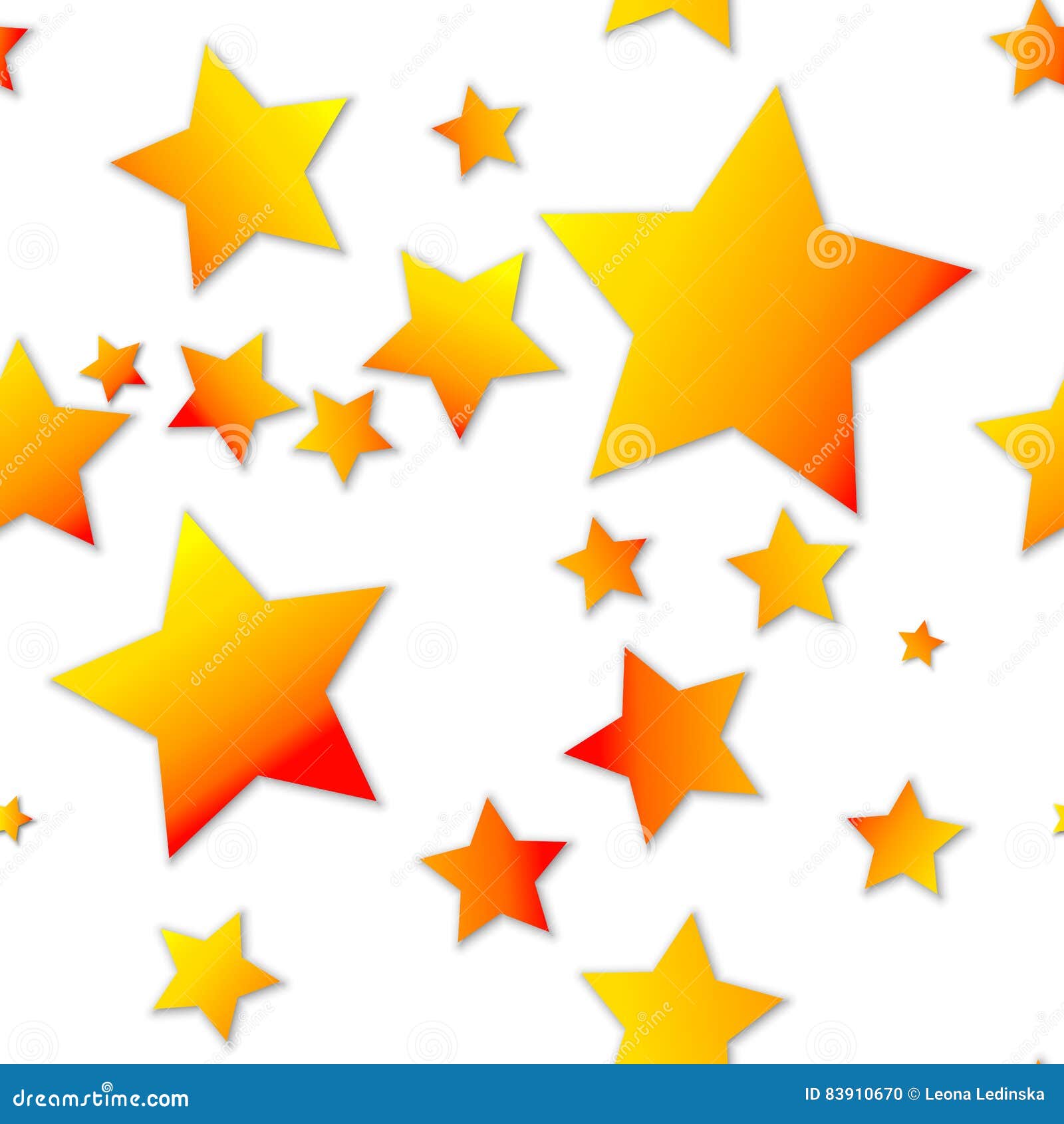 Simple Seamless Pattern - Orange Stars on White Background Stock Vector ...