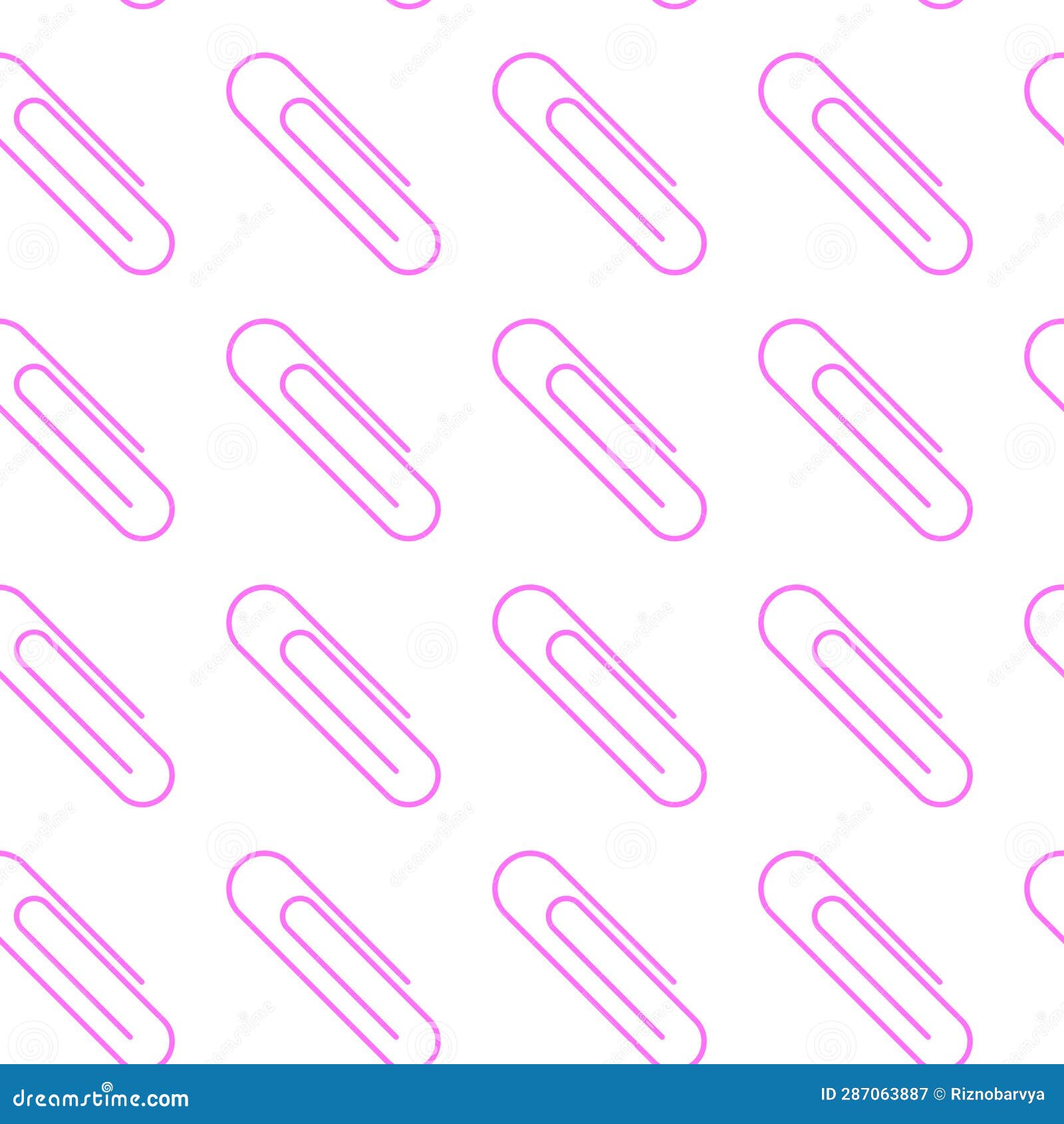 Simple Seamless Pattern of Pink Paper Clips Stock Illustration ...