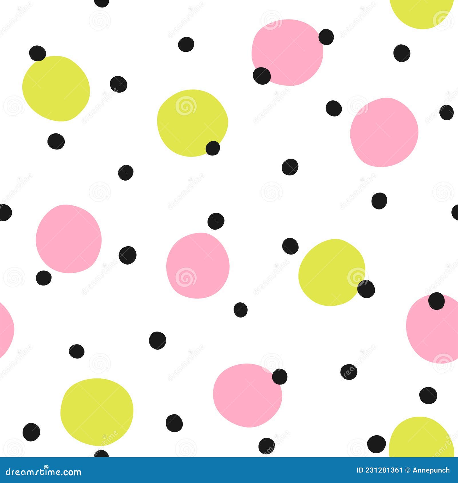 Simple Seamless Pattern with Randomly Scattered Round Spots. Stock ...