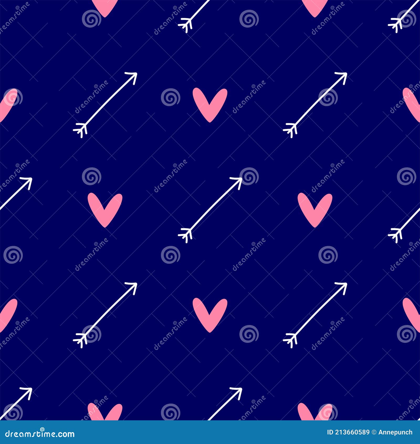 Simple Seamless Pattern with Repeating Arrow and Heart. Stock Vector ...