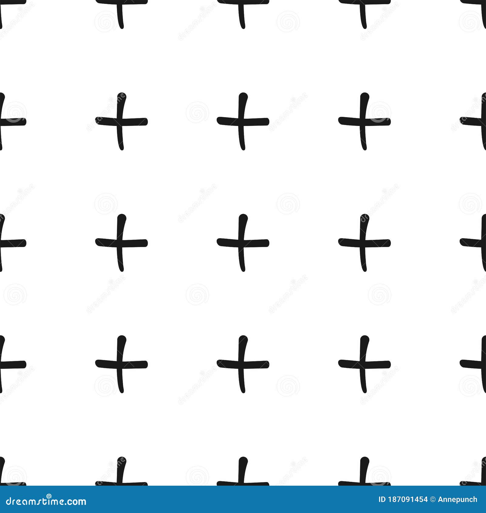 Simple Seamless Pattern with a Repeating Cross Drawn by Hand. Stock ...