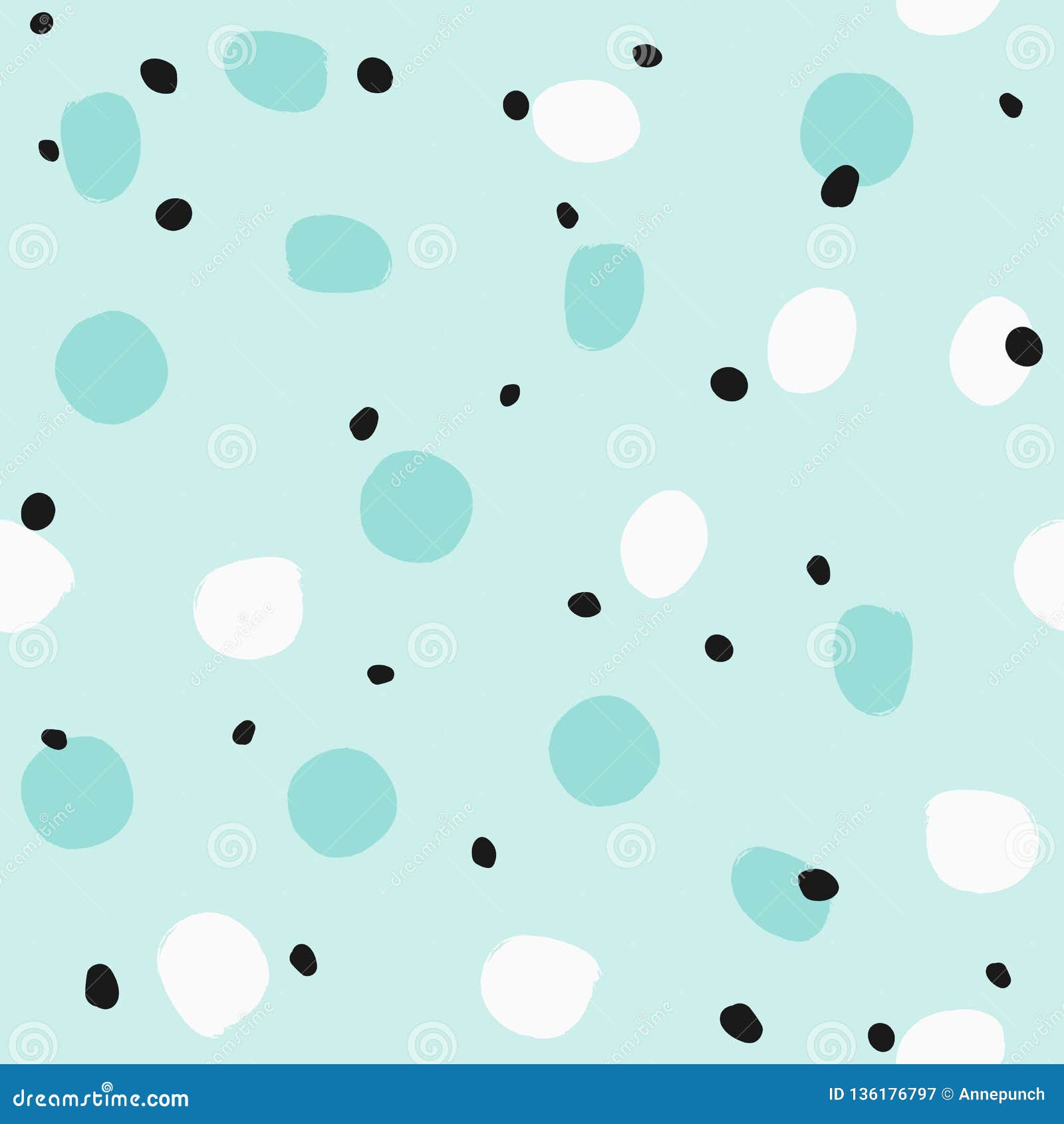 Simple Seamless Pattern with Repeating Round Spots Drawn by Hand ...