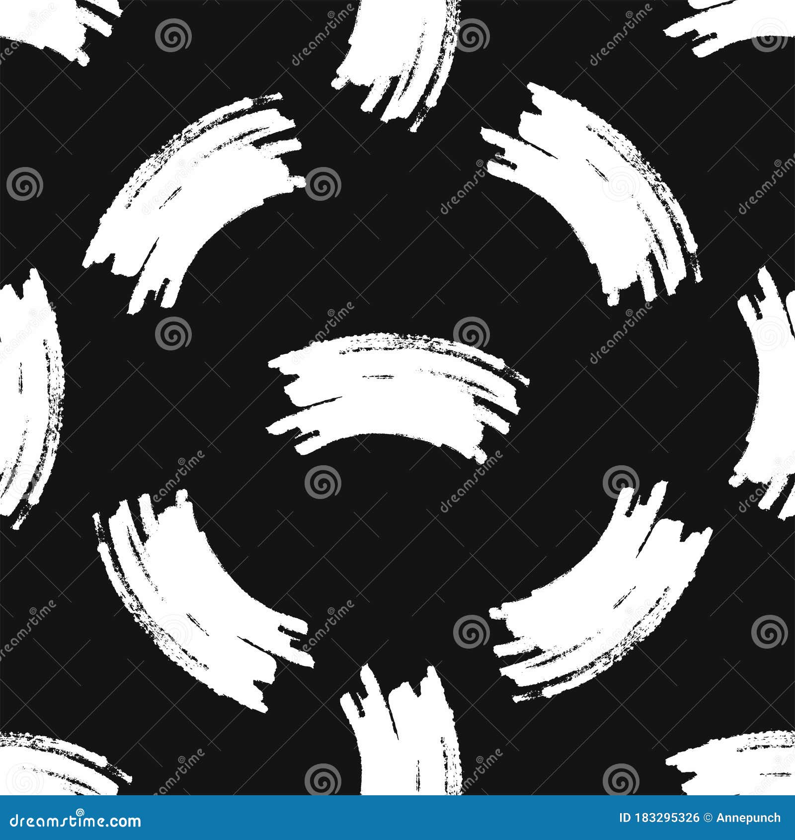 Simple Seamless Pattern with Repeating White Brush Strokes on Black ...