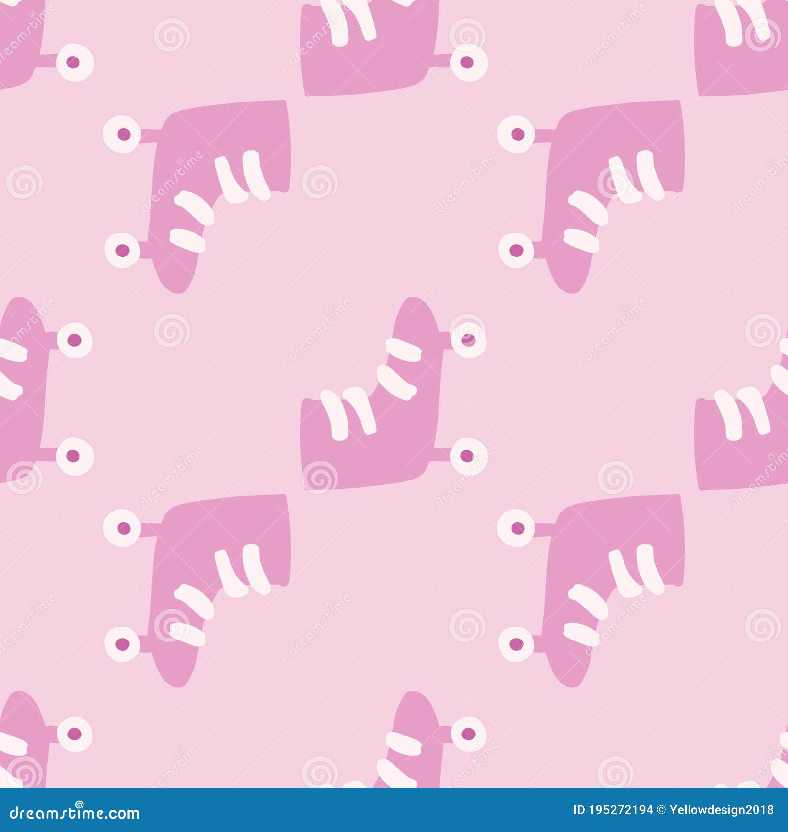 Simple Seamless Pattern with Roller Silhouettes. Hand Drawn Sporty ...