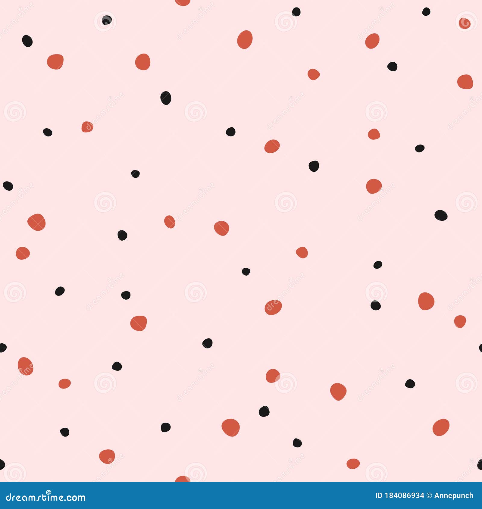 Simple Seamless Pattern with Rounded Spots. Irregular Polka Dot Stock ...
