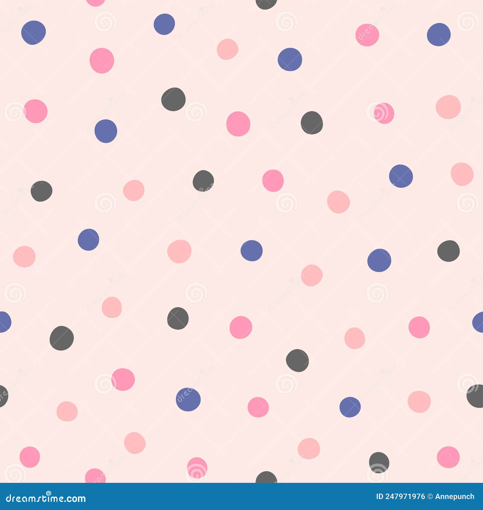 Simple Seamless Pattern with Scattered Round Spots. Cute Girly Print ...