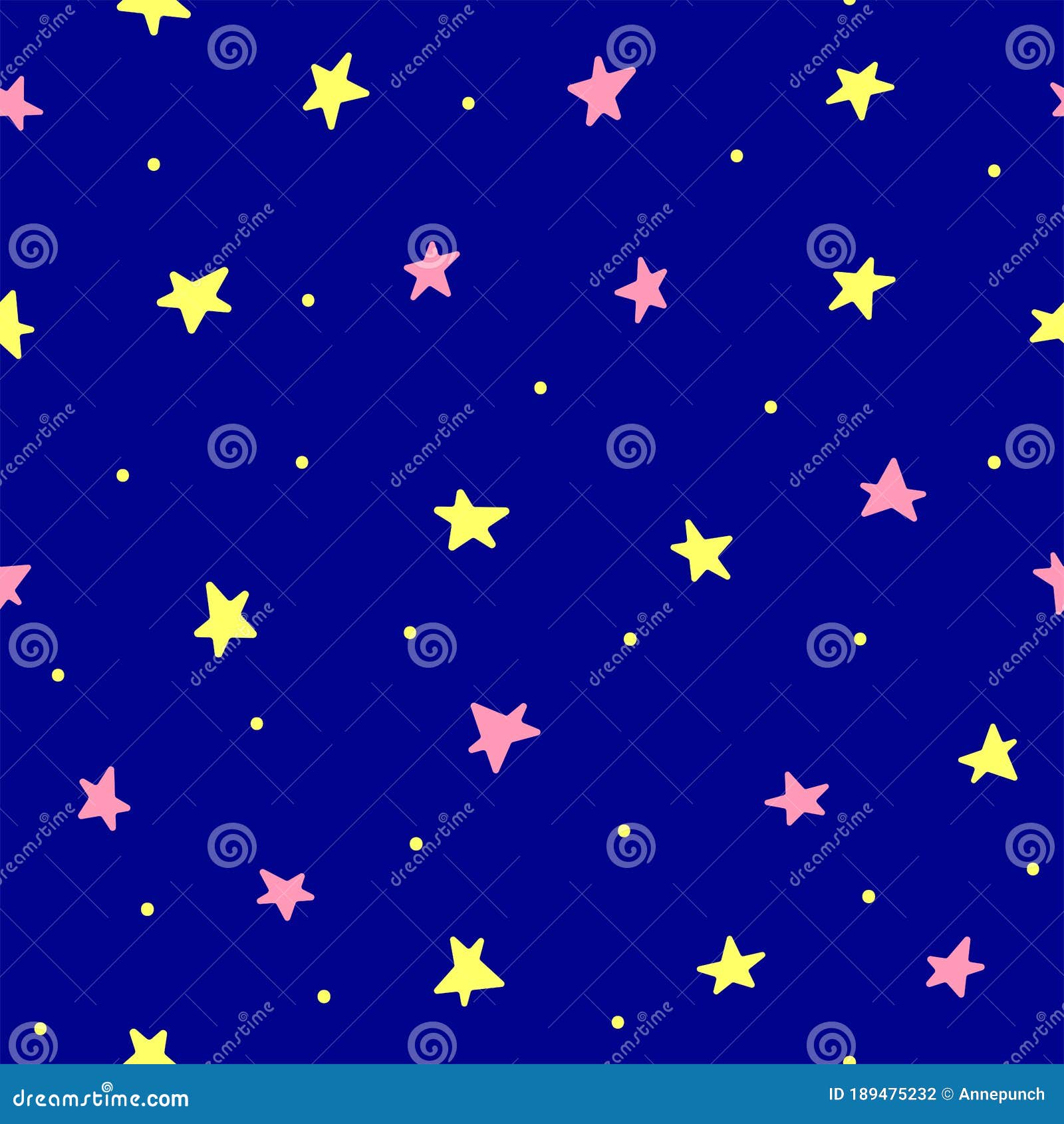Simple Seamless Pattern with Scattered Small Stars and Dots. Stock ...