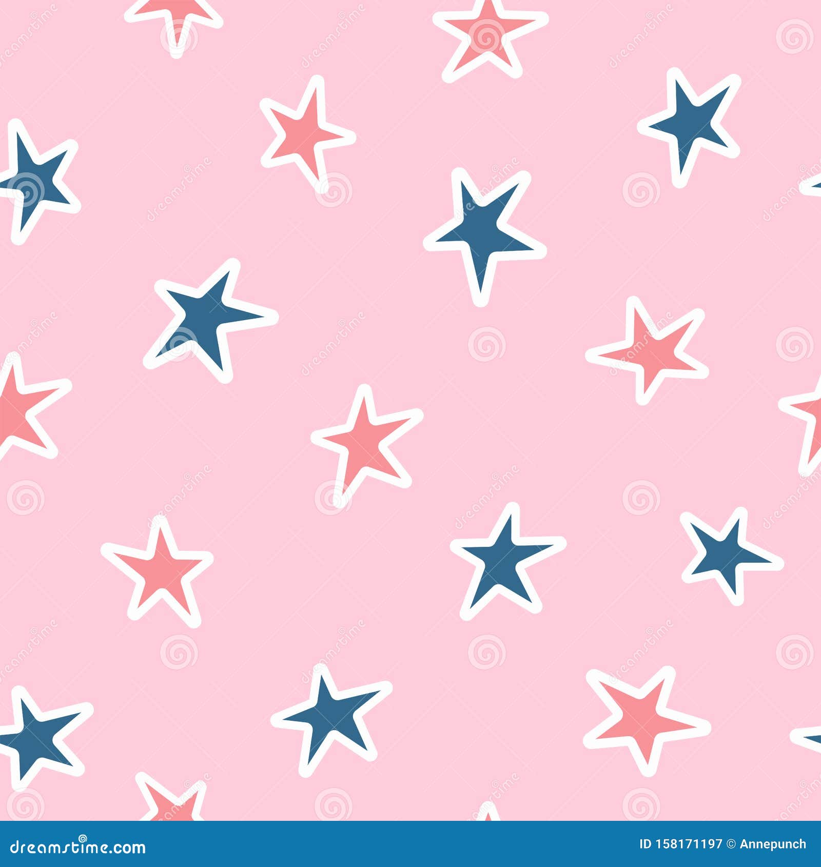 Simple Seamless Pattern with Scattered Stars. Stock Vector ...