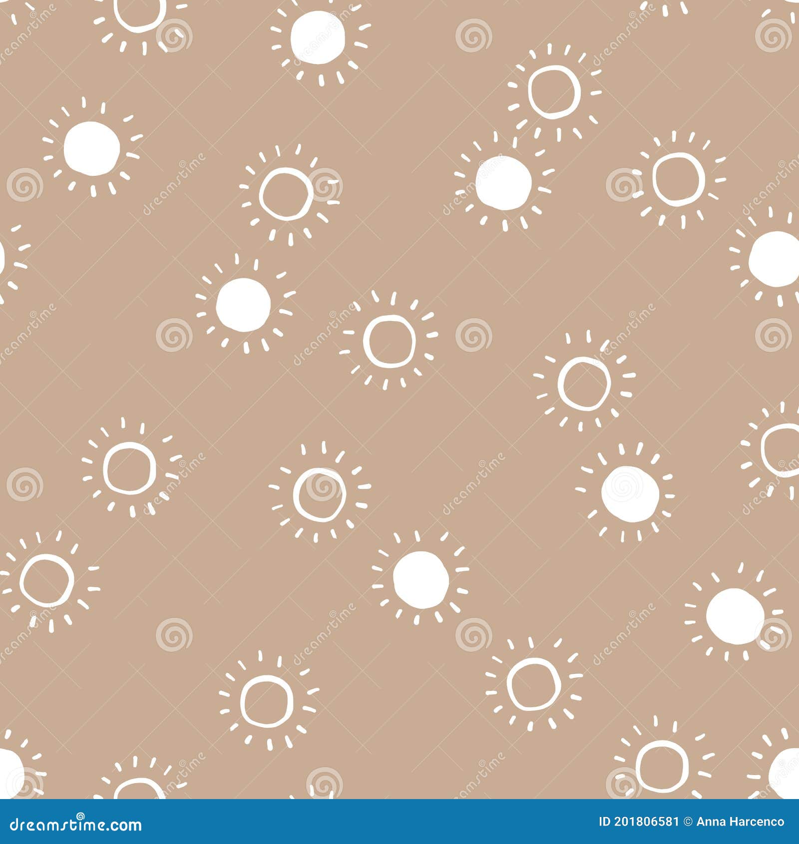Simple Seamless Pattern of the Sun. Minimalistic Modern Abstract ...