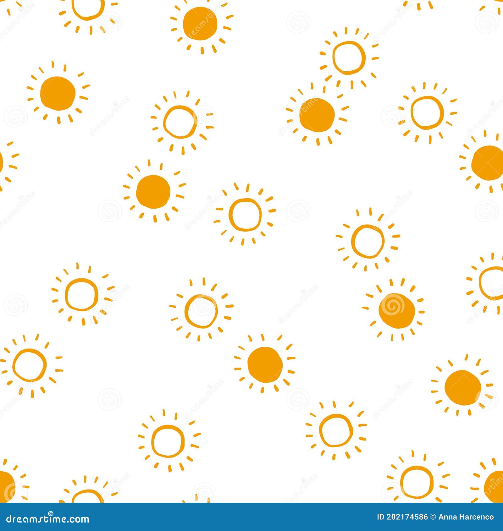 Simple Seamless Pattern of the Sun. Minimalistic Modern Abstract ...