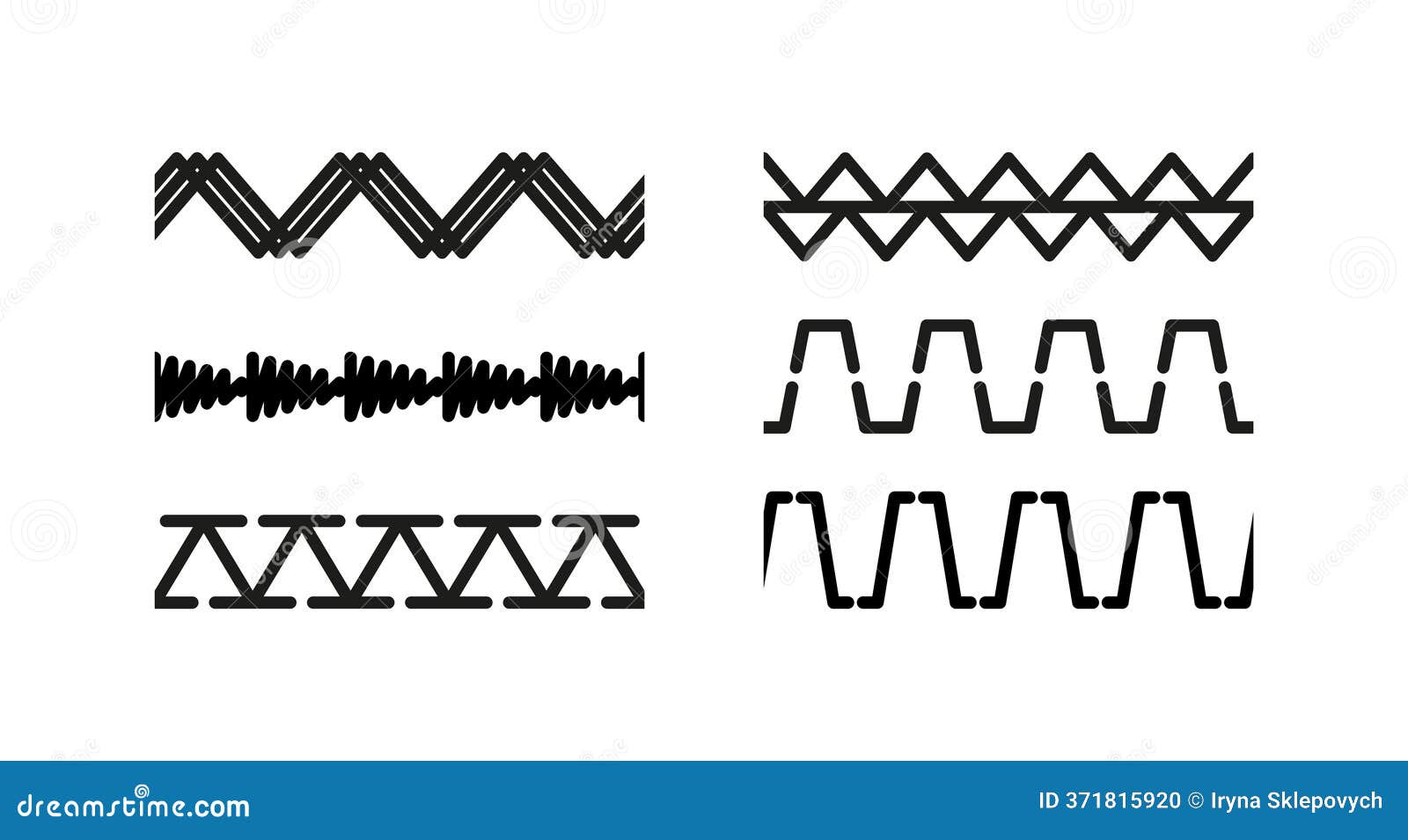 Seamless Sewing Stitch Brush Vector Illustrator Set, Different Types Of ...