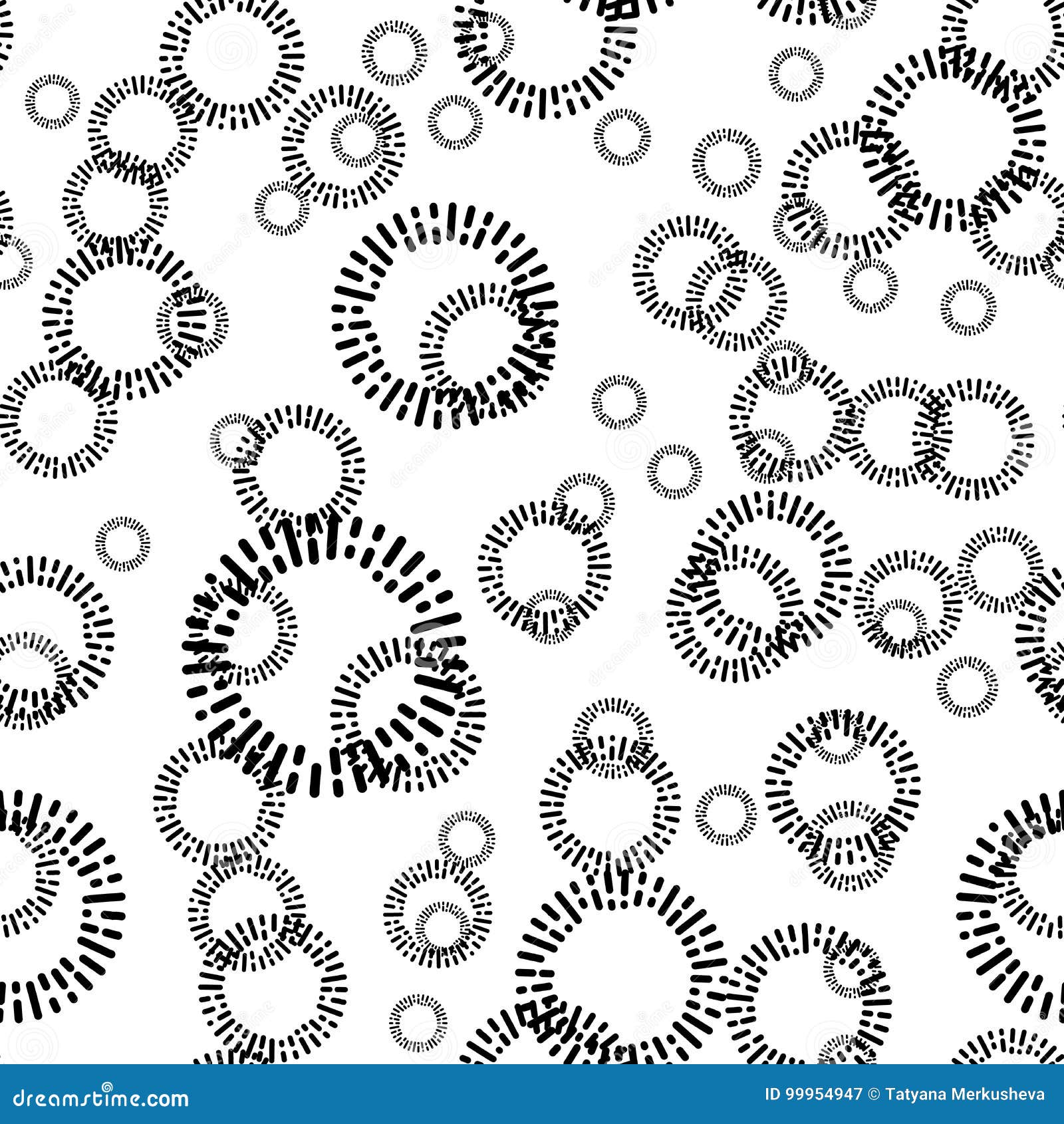 Simple Seamless Textile Pattern with Black Round Elements. Vector ...