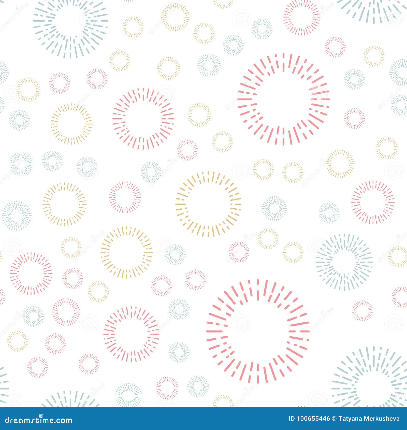 Simple Seamless Textile Pattern with Color Round Elements. Vector ...