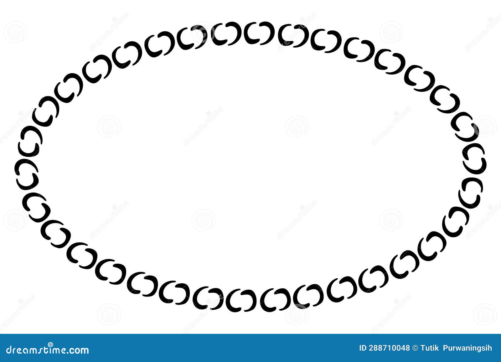 Simple Seamless Vector Oval Hand Draw Sketch Floral Border Stock Vector ...