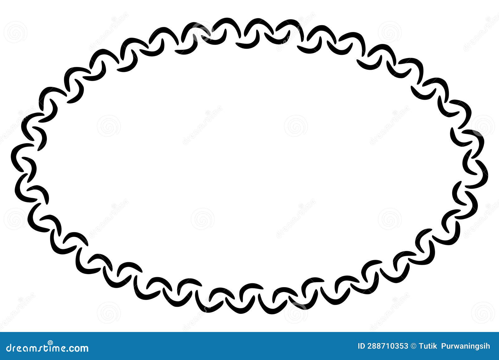 Simple Seamless Vector Oval Hand Draw Sketch Floral Border Stock Vector ...