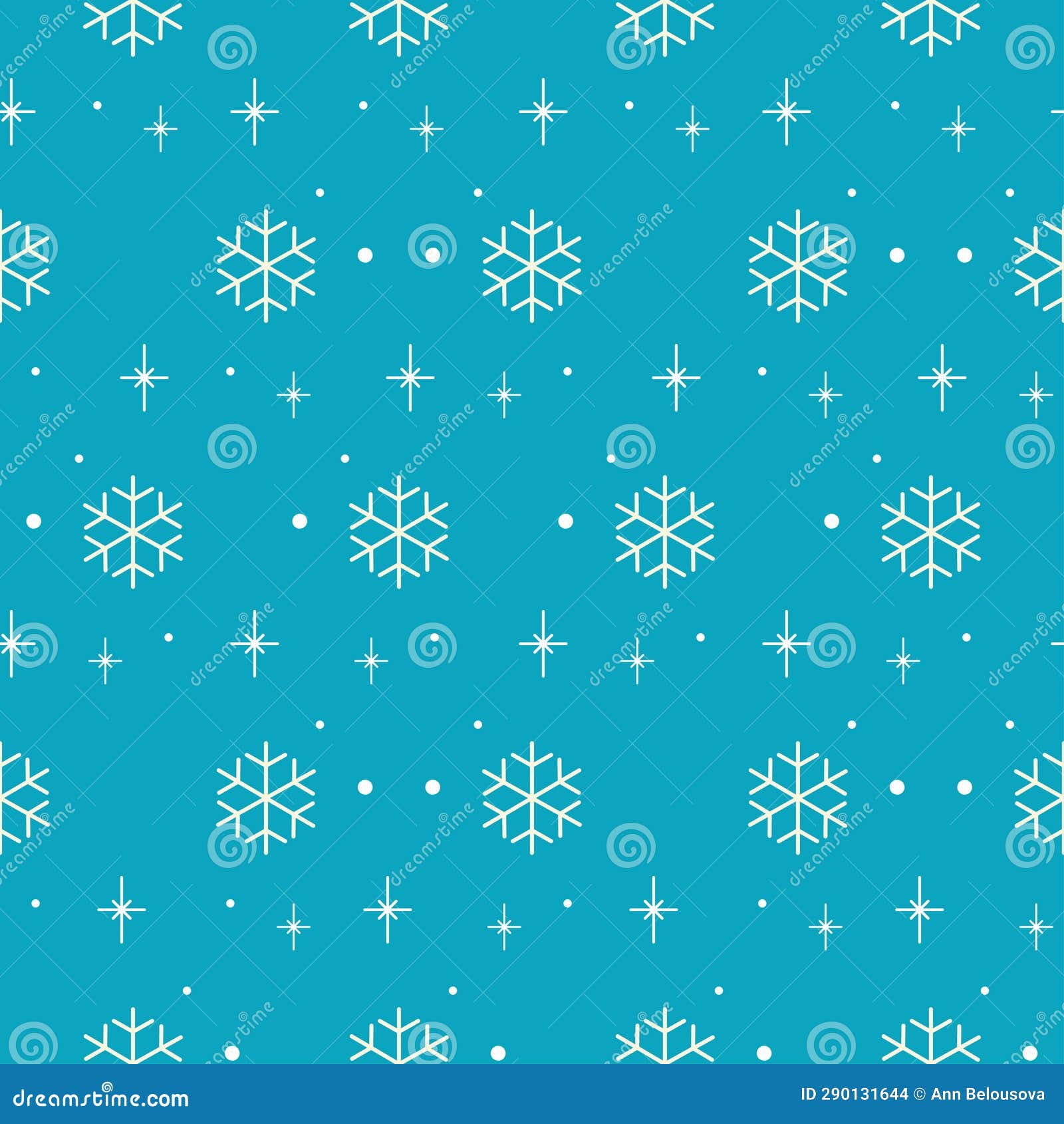 Simple Seamless Winter Pattern. Snowflakes on Blue Background Stock ...