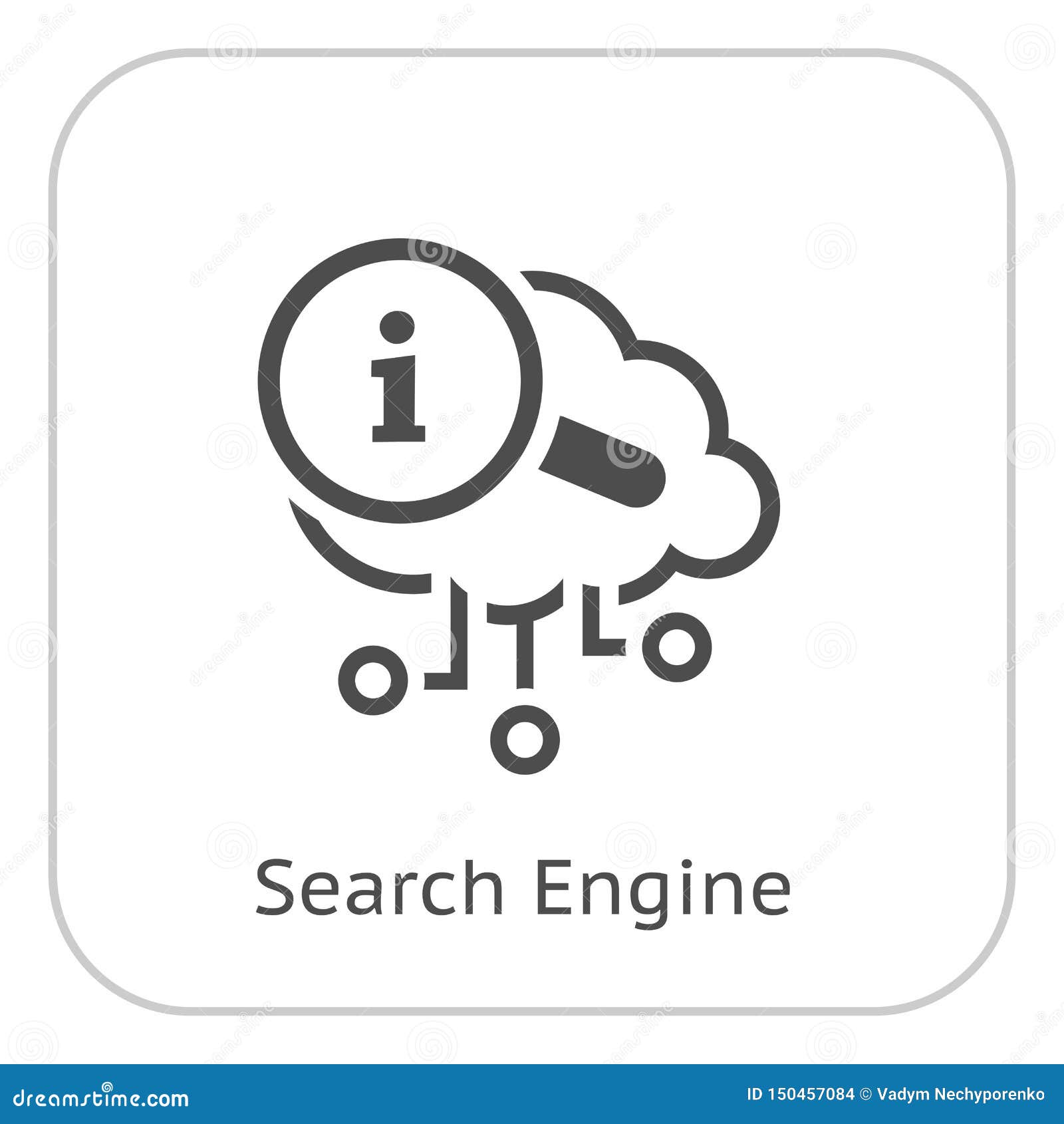 Simple Search Engine Vector Icon Stock Illustration - Illustration of ...